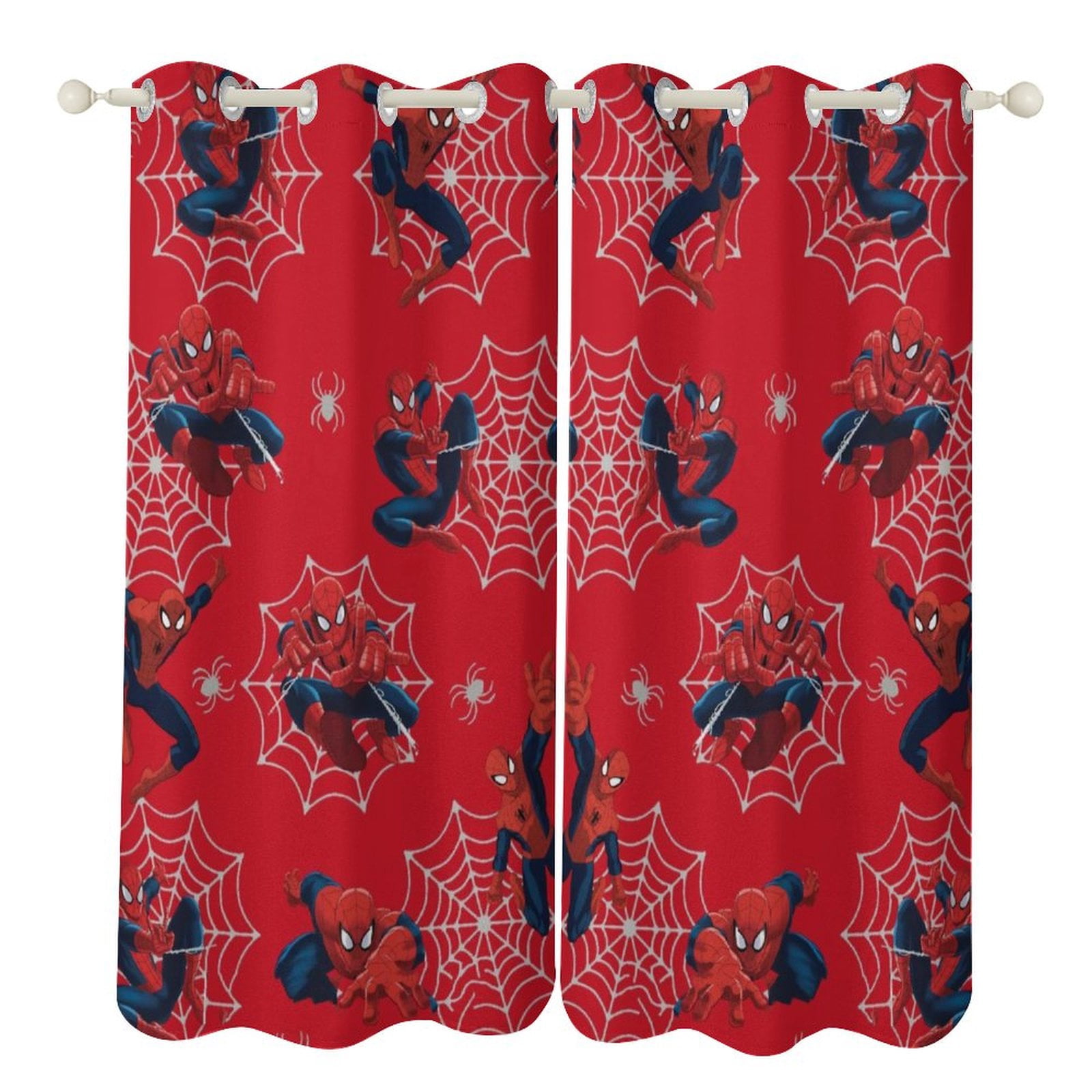 Cartoon Spider-Man Curtains for Kids,Cartoon BlackOut Curtain for Boy ...