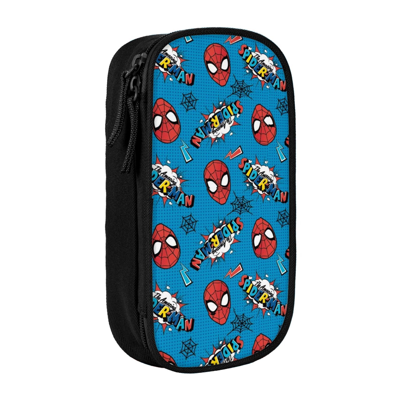 Cartoon Spider-Man Double Layer Large Capacity Pencil Bag with Zipper ...