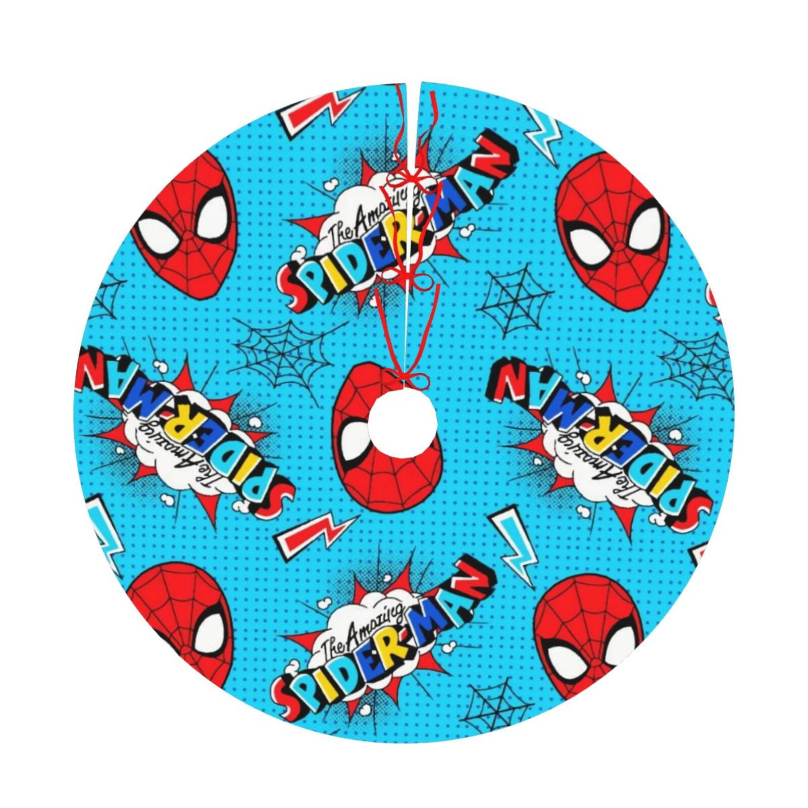 Cartoon Spider-Man Head Christmas Tree Skirt 36 Inch Xmas Tree Skirts ...