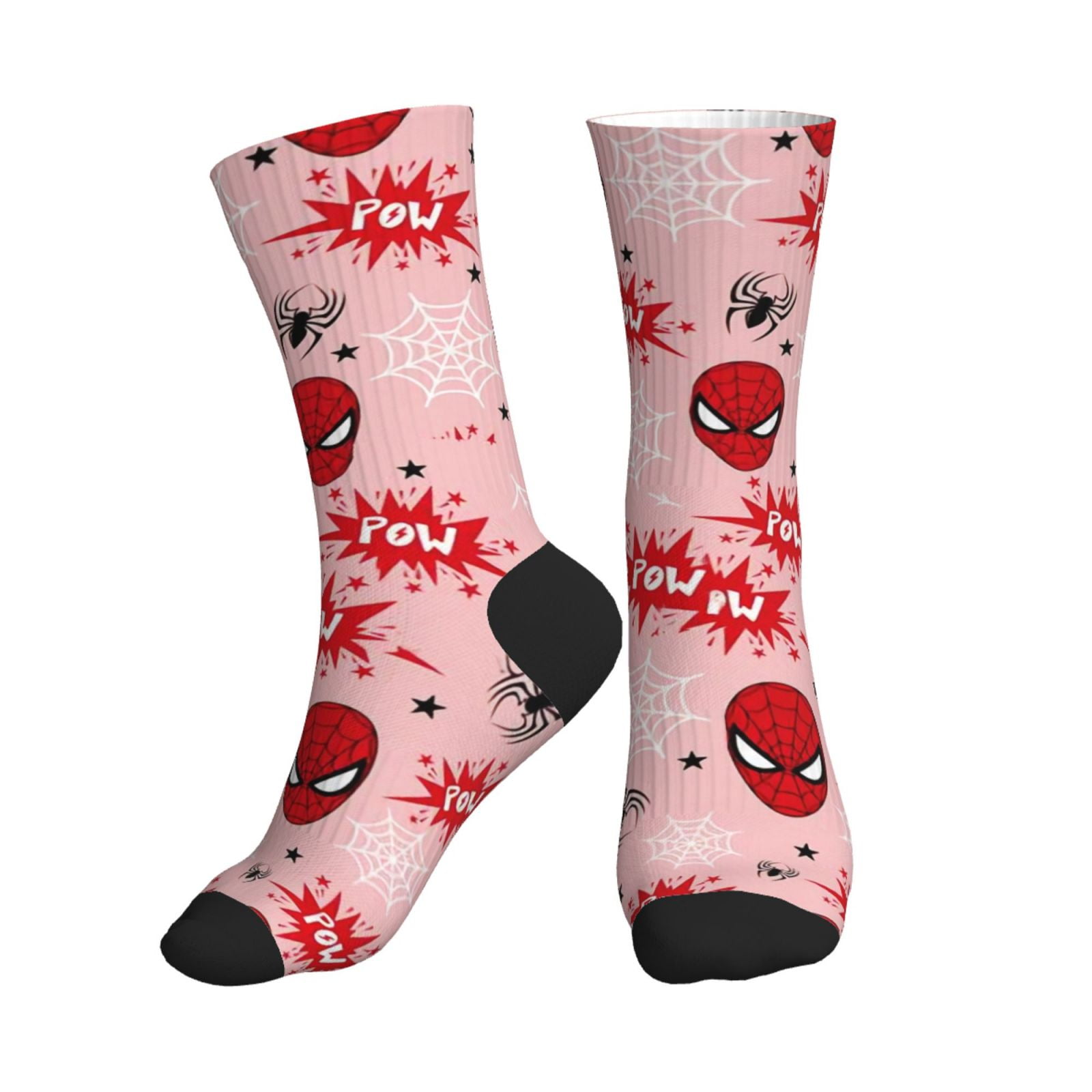 Cartoon Spider-Man Head1 Crew Socks, Funky Silky Comfort Socks For Men ...