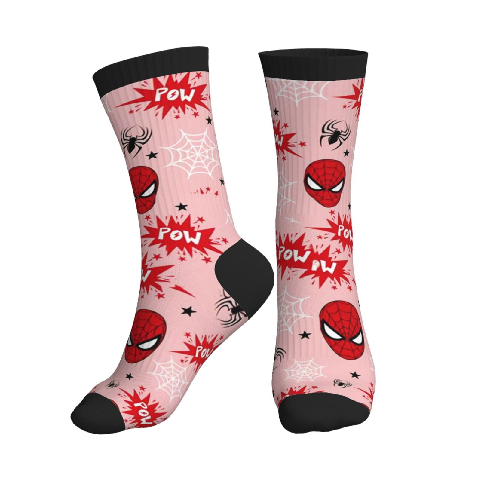 Cartoon Spider-Man Head1 Crew Socks, Funky Silky Comfort Socks For Men ...
