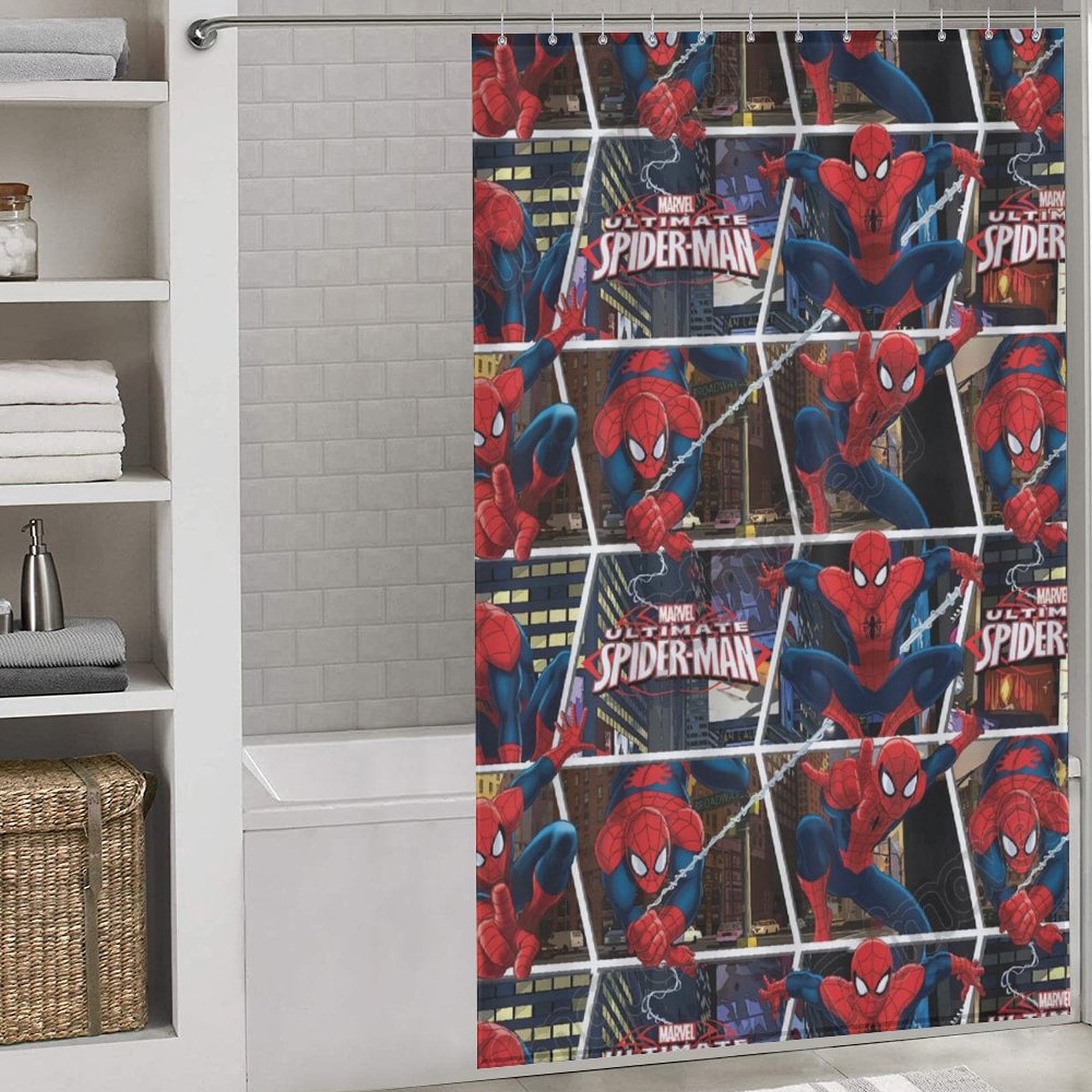 Cartoon Spider-Man Shower Curtains for Bathroom,Shower Curtain,Cartoon ...