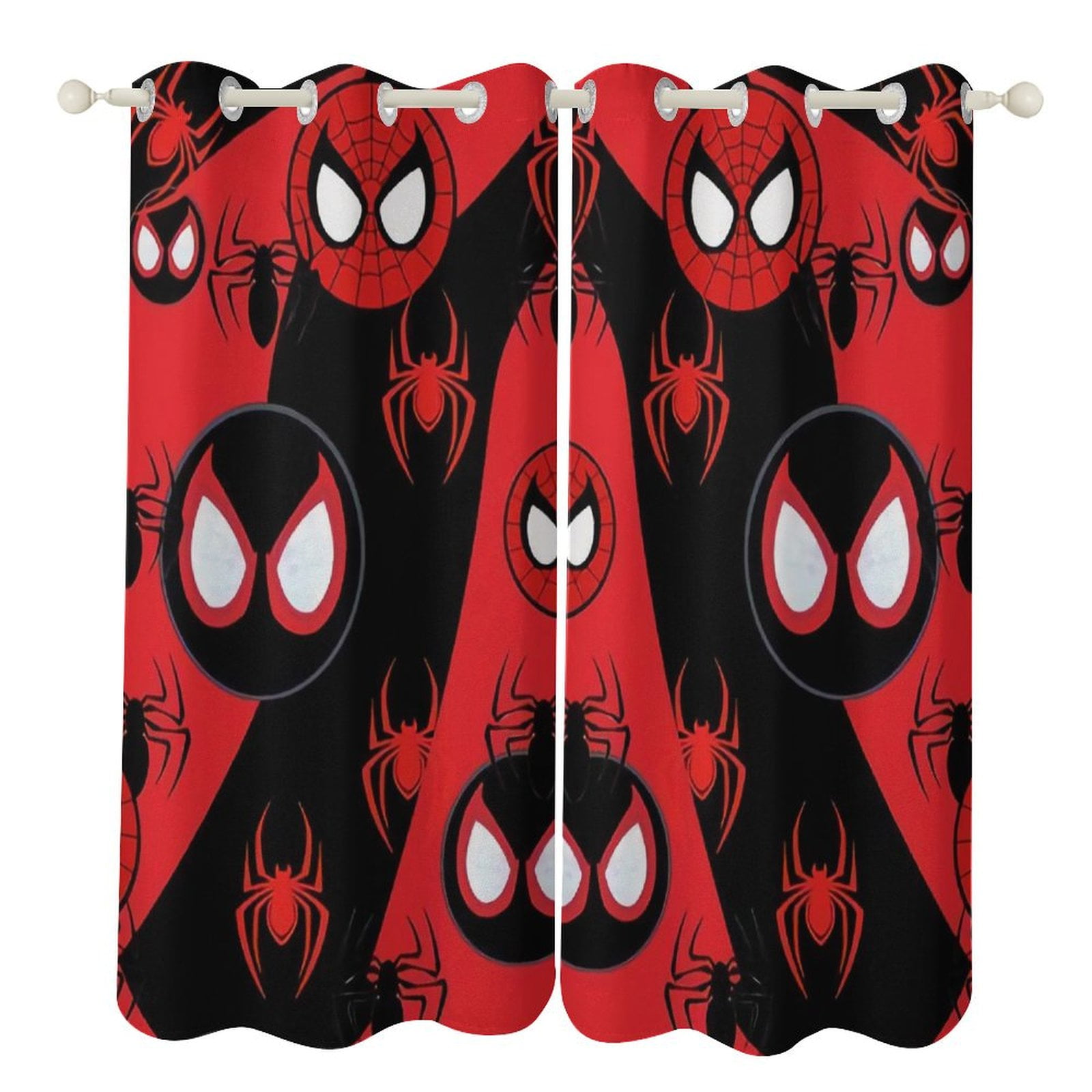 Cartoon Spiderman Head Curtains for Kids,Cartoon BlackOut Curtain for ...