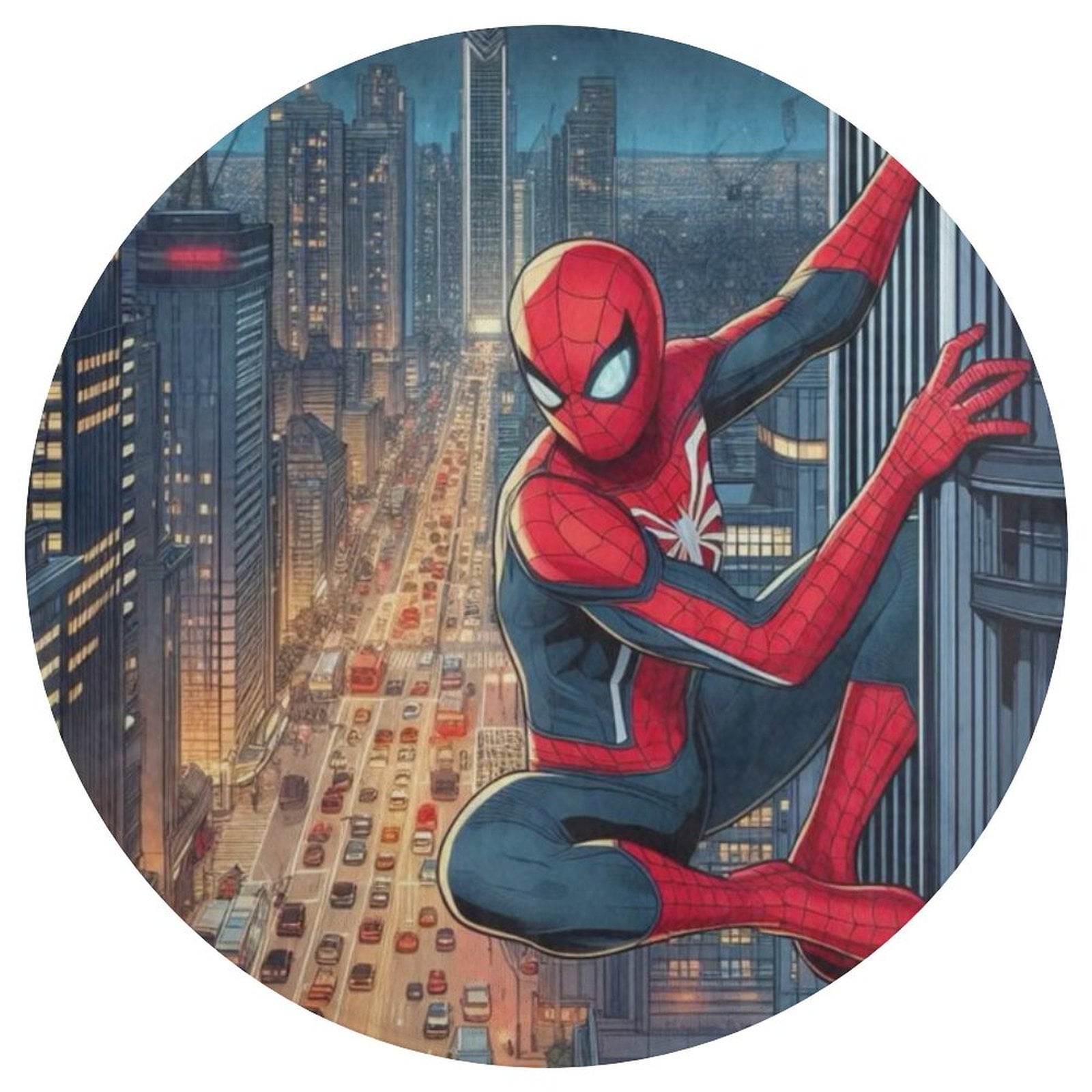 Cartoon Spiderman Round Area Rug Cute Anime Door Mat Sofa Floor Carpet ...