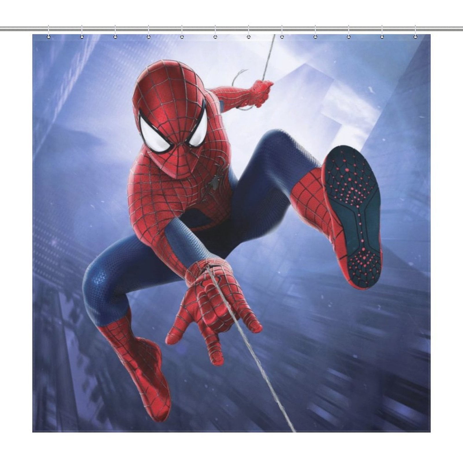 Cartoon Spiderman Shower Curtain for Kids Bathroom Decor Polyester ...