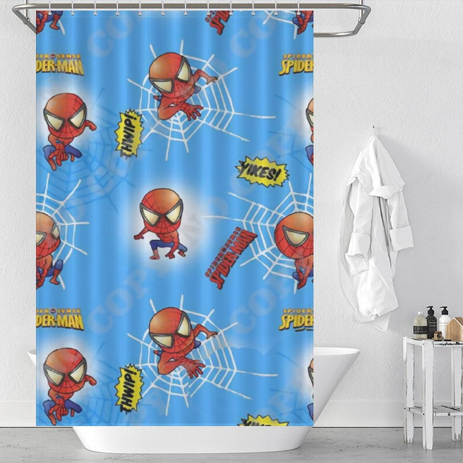 Cartoon Spiderman Shower Curtain,Polyester Shower Curtain,Water ...
