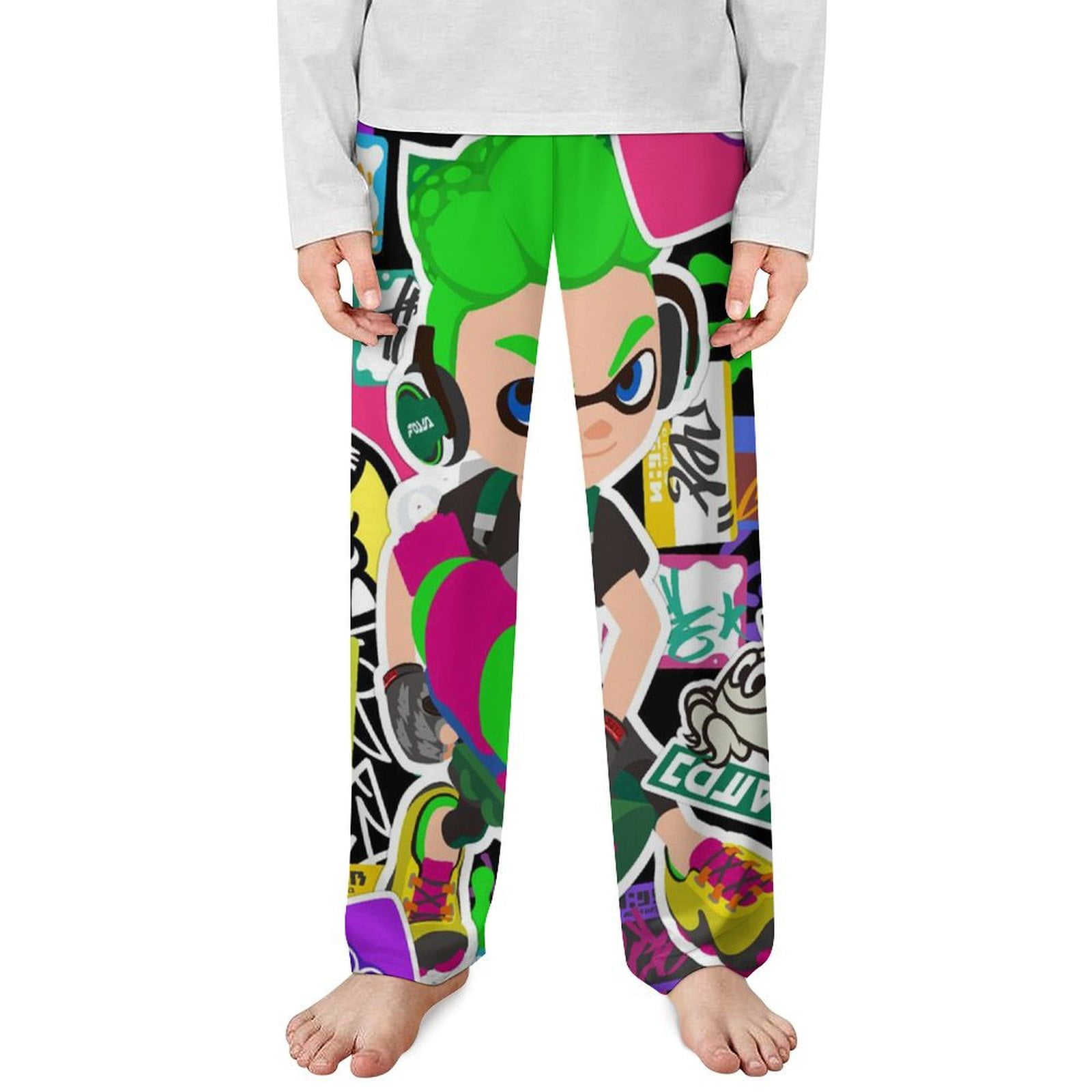 Cartoon Splatoon Children's Pajamas Cozy Lounge Straight Leg Sleeping ...