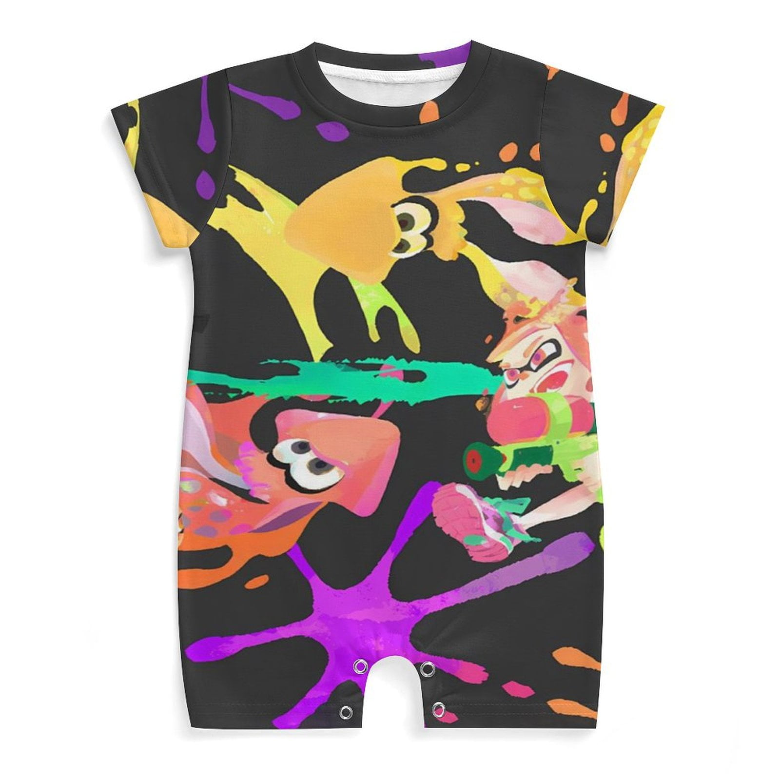Cartoon Splatoon Game Baby Romper Jumpsuit Summer Short Sleeve One ...