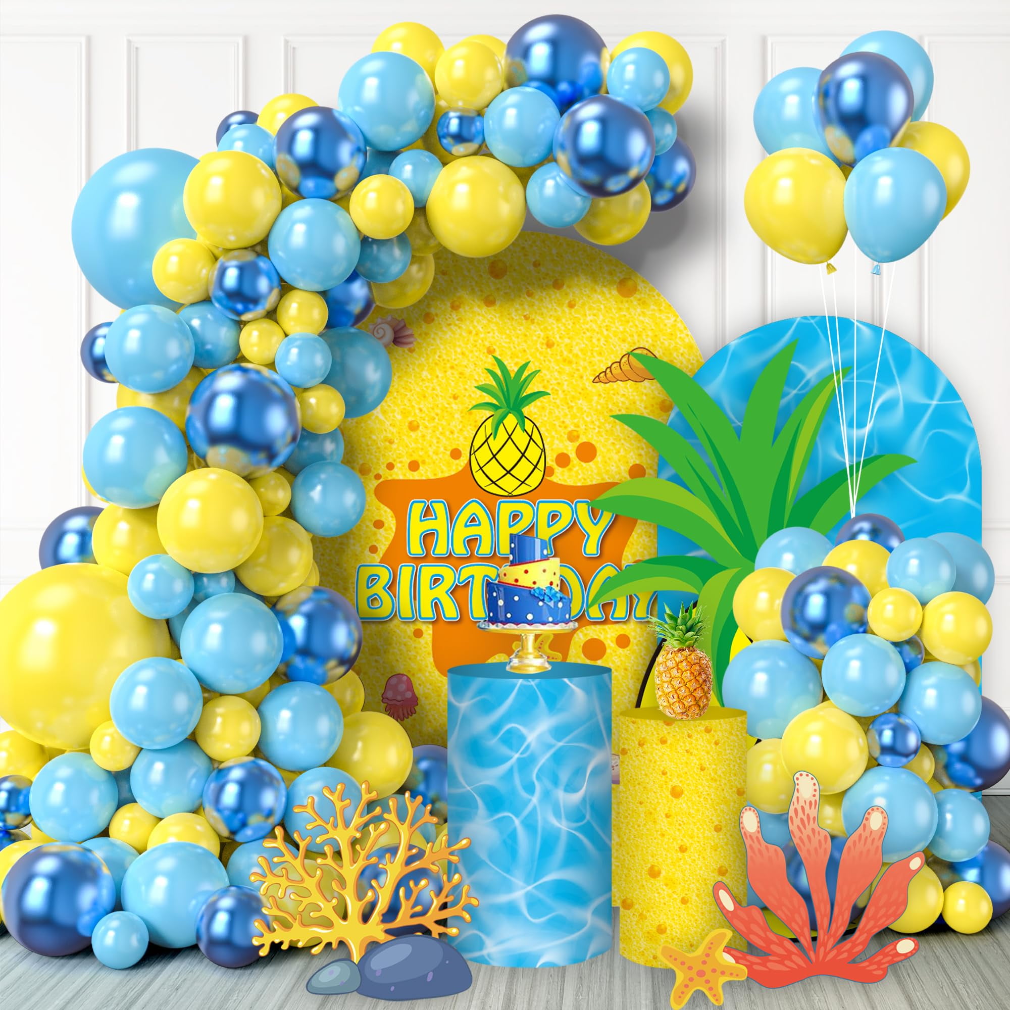 Cartoon Sponge Party Decors, Cartoon Sponge AFN1Theme Balloon Arch Kit ...
