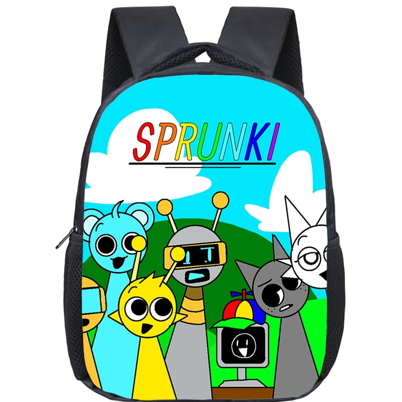 Cartoon Sprunki 12 Inch Backpack School Bags Incredibox Game Schoolbag ...