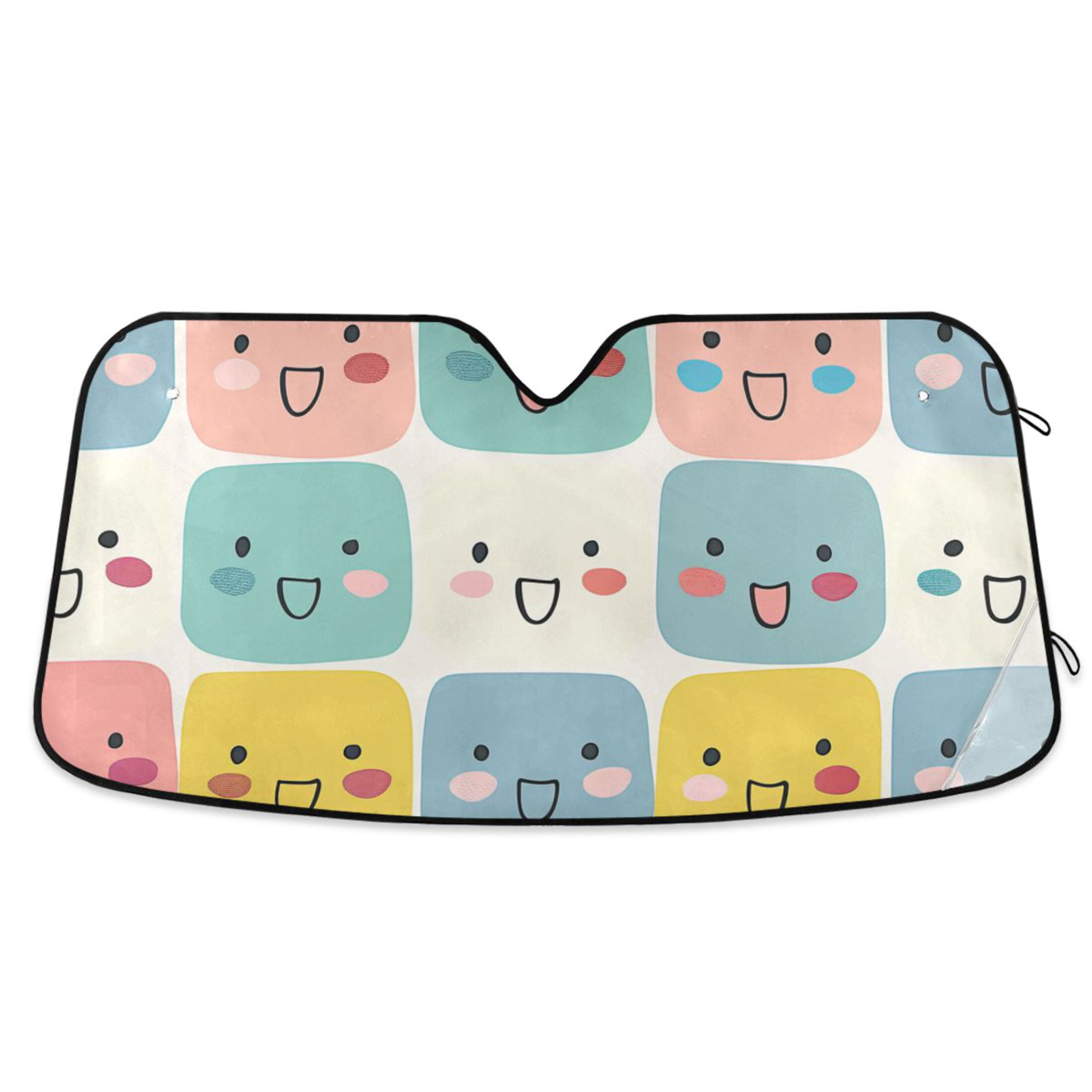 Cartoon Square Faces Car Windshield Sun Shade Reflector Sunshade ...