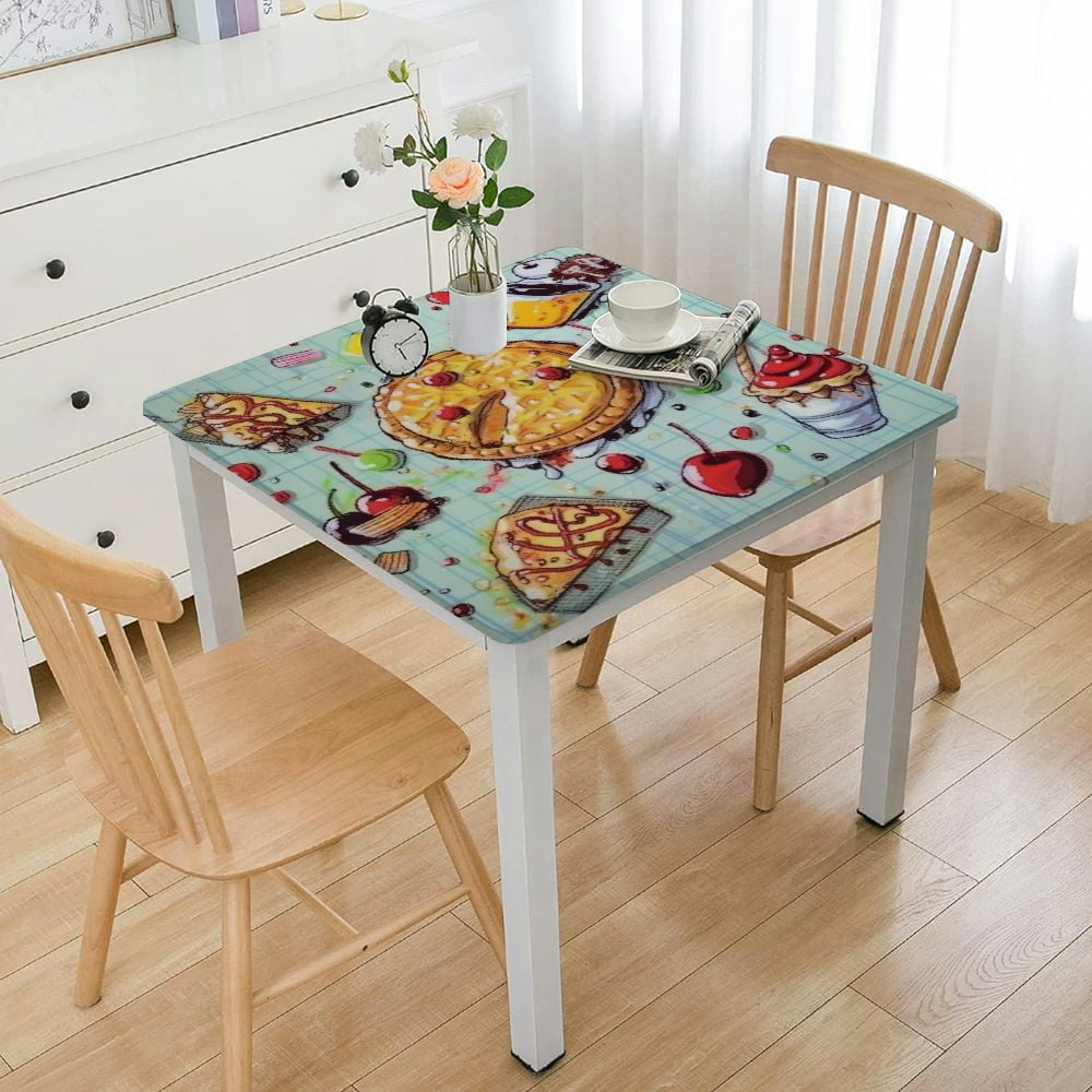 Cartoon Square Table Cloth Stain Resistant Soft Spillproof Decorative ...