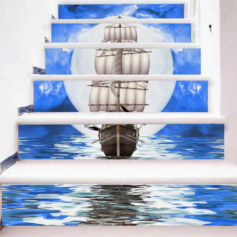 Cartoon Staircase Stickers The Underwater World Strips Stair Murals ...
