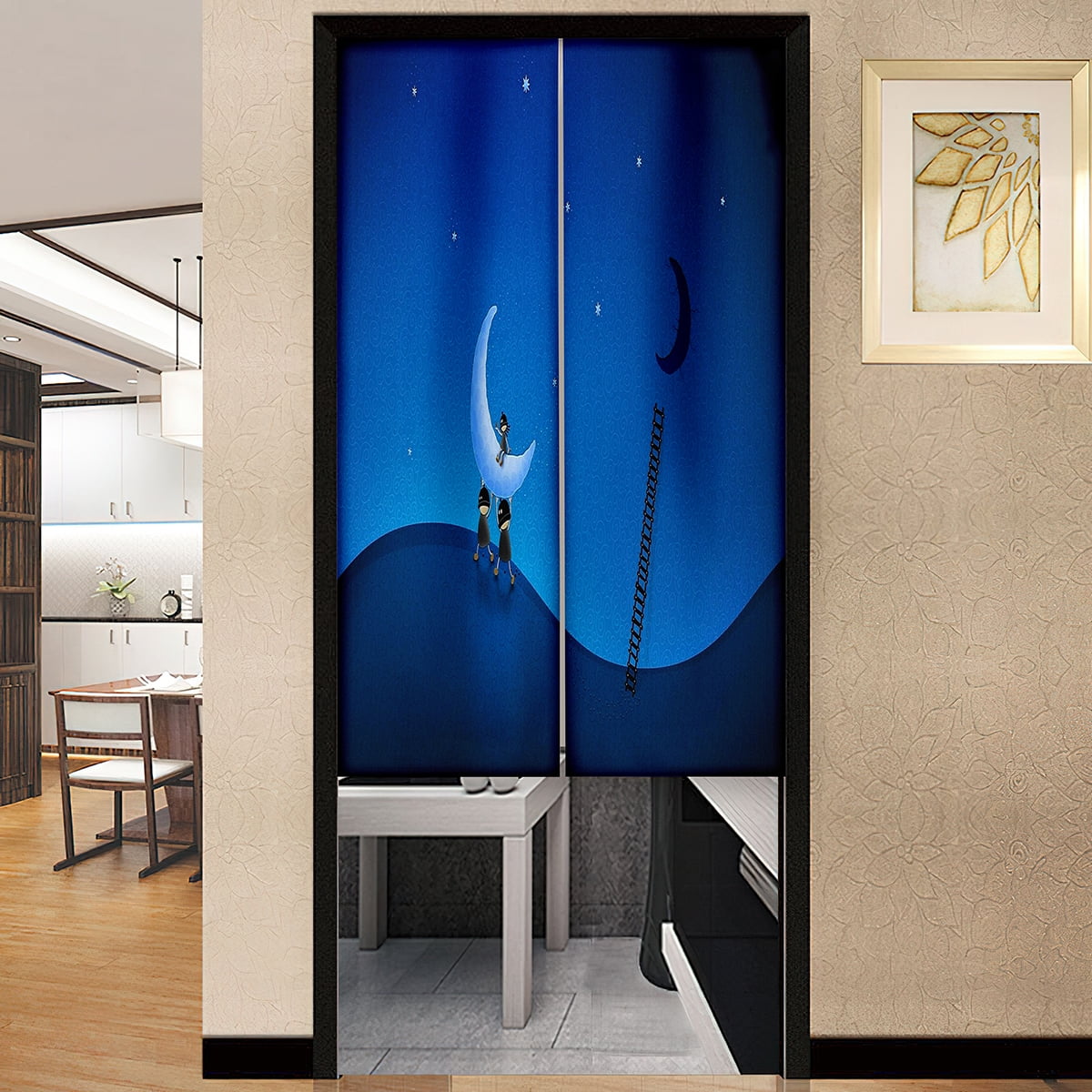 Cartoon Star Moon Clouds Door Curtain Children's Study Bedroom ...