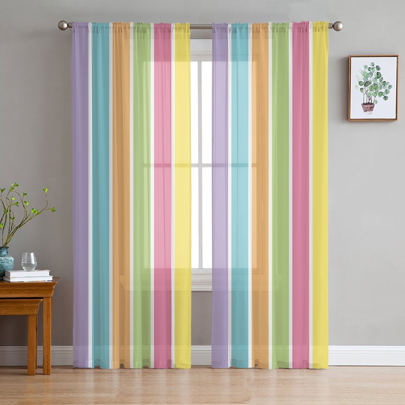 Cartoon Star Sheer Curtains Window Curtains for Living Room Bedroom ...