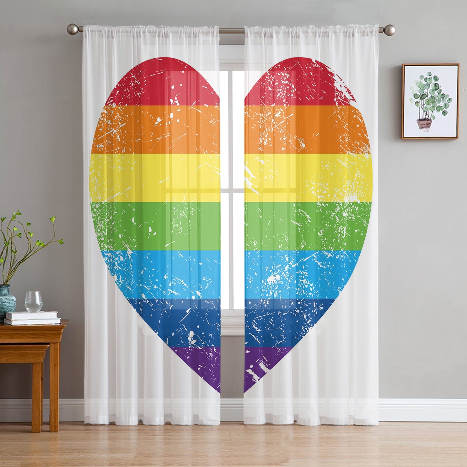 Cartoon Star Sheer Curtains Window Curtains for Living Room Bedroom ...