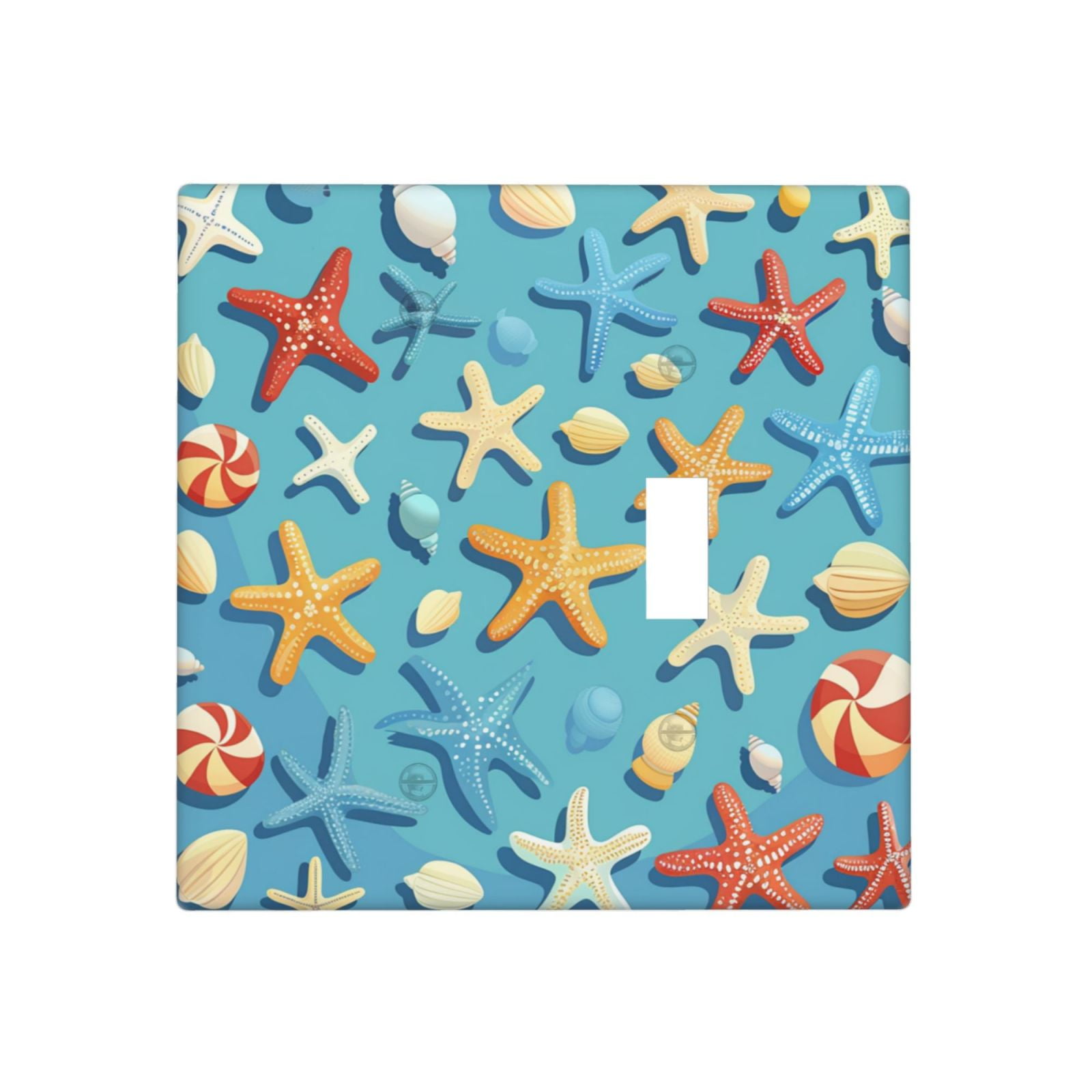Cartoon Starfish Shells Switch Cover Decorative Wall Plate / 2-Gang 1 ...