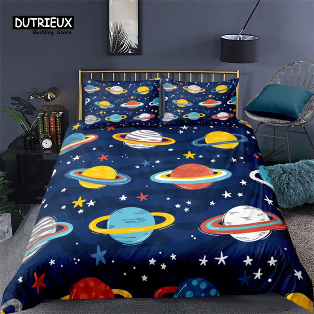 Cartoon Starry Sky Bedding Set Microfiber tic Universe 3D Print Duvet ...