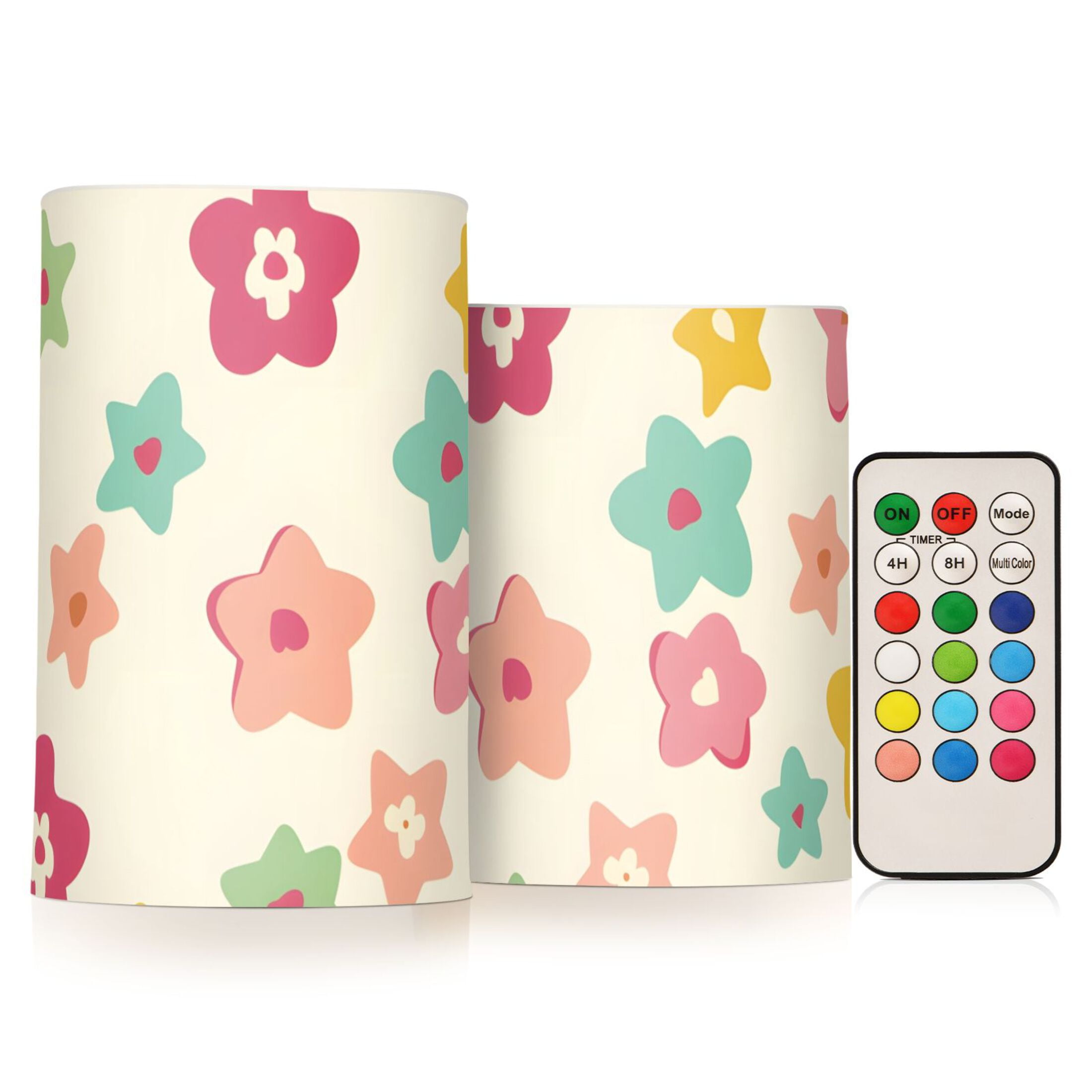 Cartoon Stars Flameless Candles with Remote Timer LED Battery Operated ...