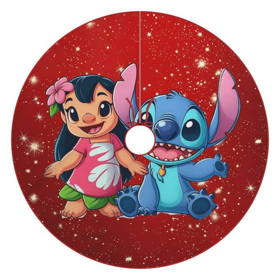Cartoon_Stit'ch Christmas Tree Skirt 30"x30" Christmas Joy Party Decoration OrnamentIndoor ...