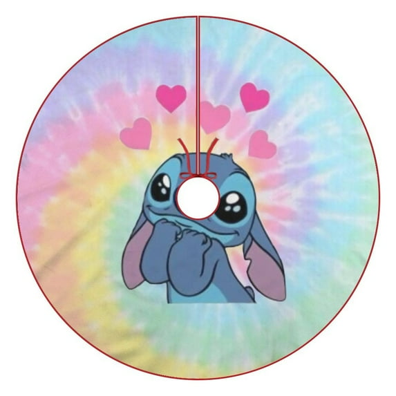 Cartoon_Sti/tch Christmas Tree Skirt 30"x30" Christmas Joy Party Decoration OrnamentIndoor ...