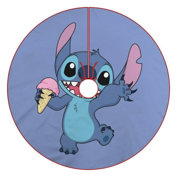 Cartoon_Stit'ch Christmas Tree Skirt 30"x30" Christmas Joy Party Decoration OrnamentIndoor ...