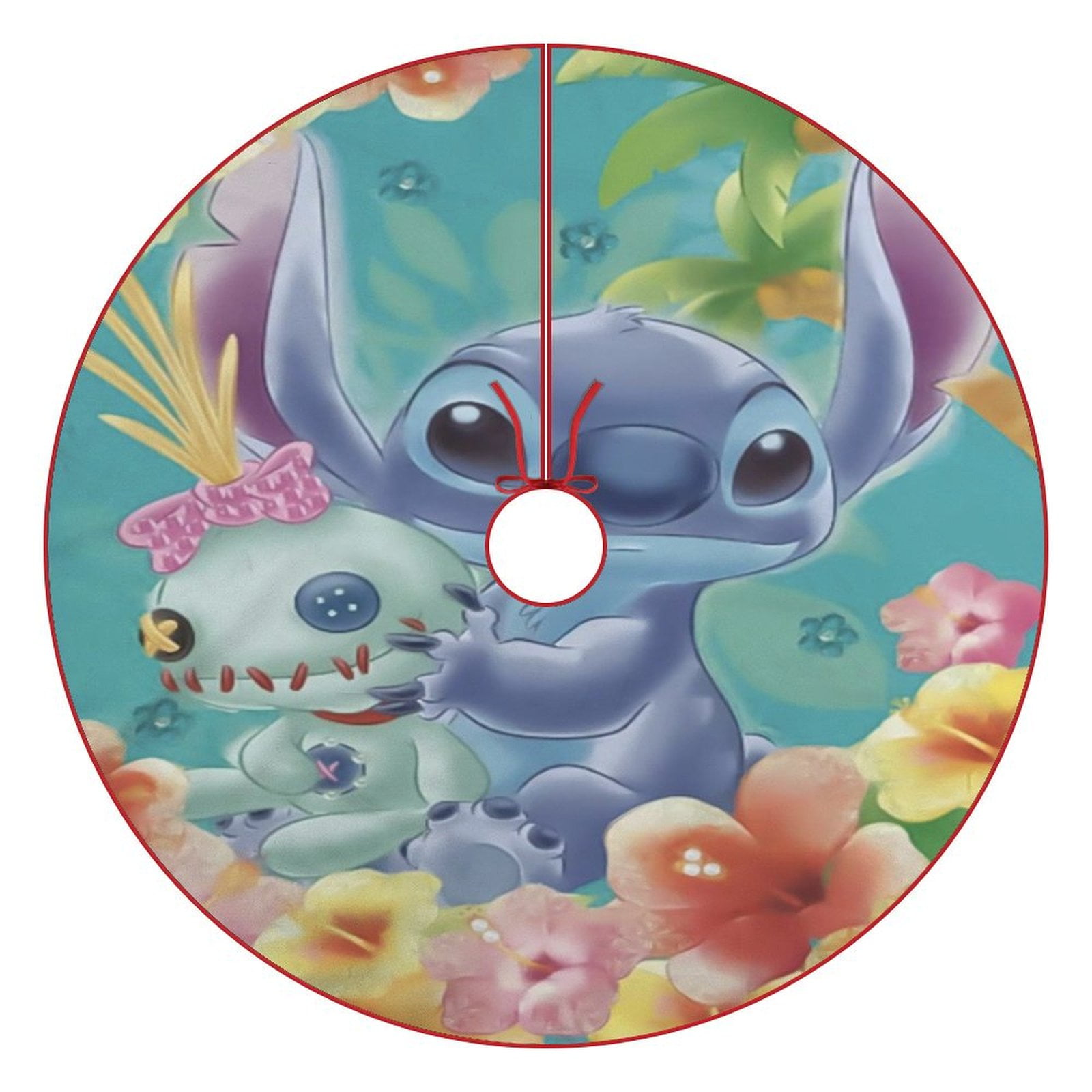 Cartoon_Sti/tch Christmas Tree Skirt 36"x36" Christmas Joy Party Decoration OrnamentIndoor ...