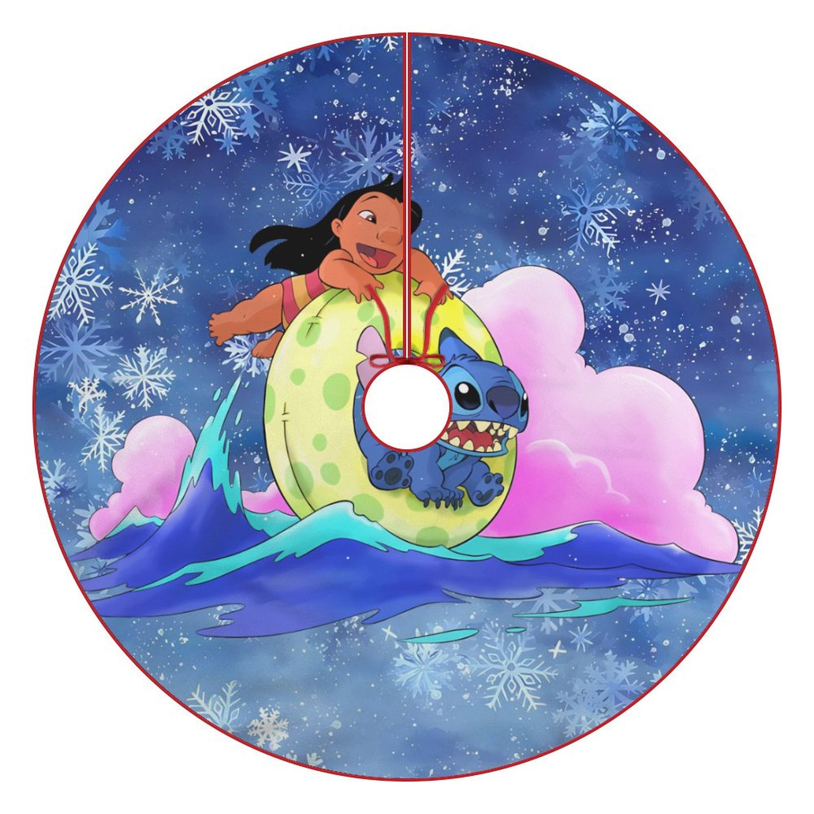 Cartoon_Sti/tch Christmas Tree Skirt 48"x48" Christmas Joy Party ...