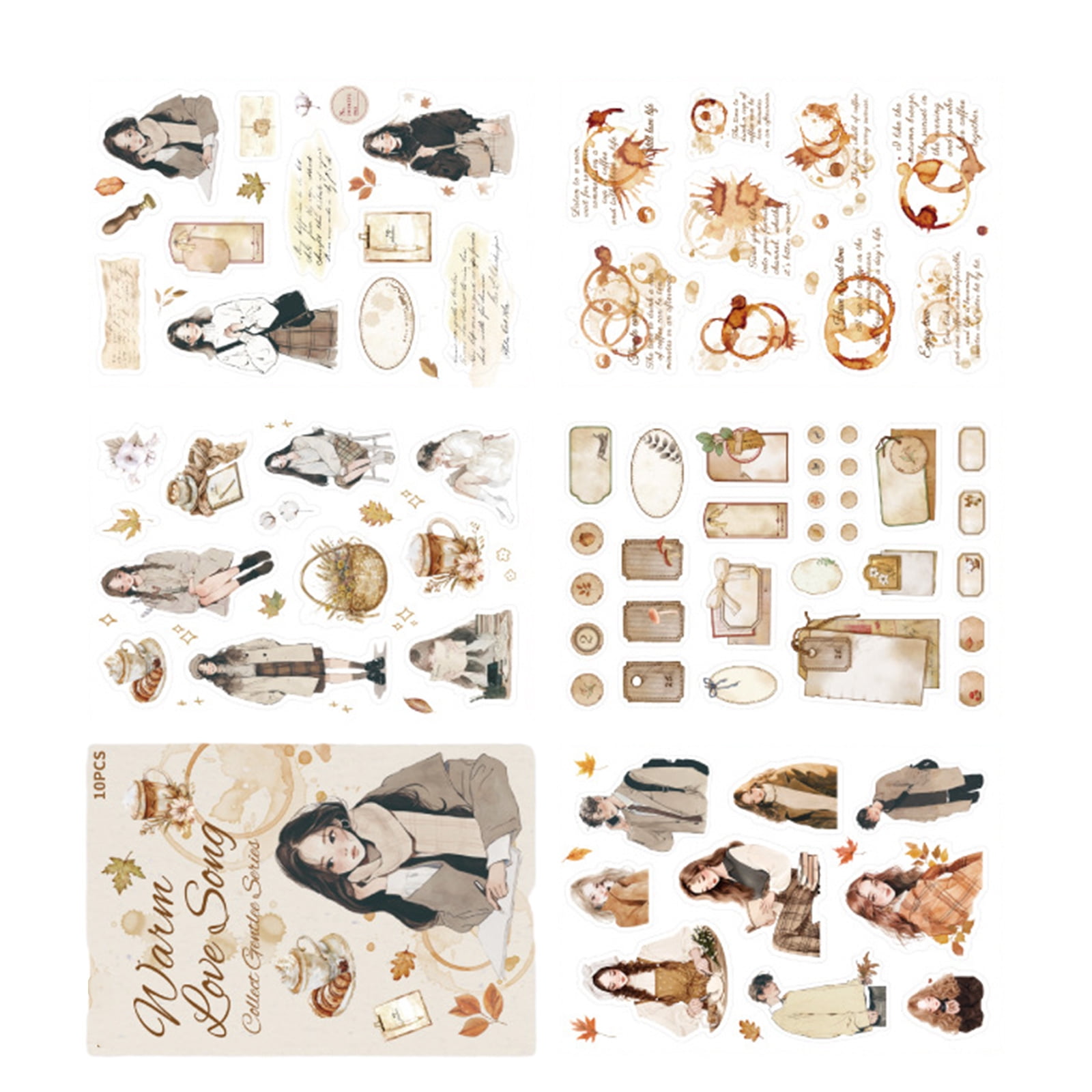 Cartoon Sticker Book Retro Decorative Sticker Photocard Sticker Book ...
