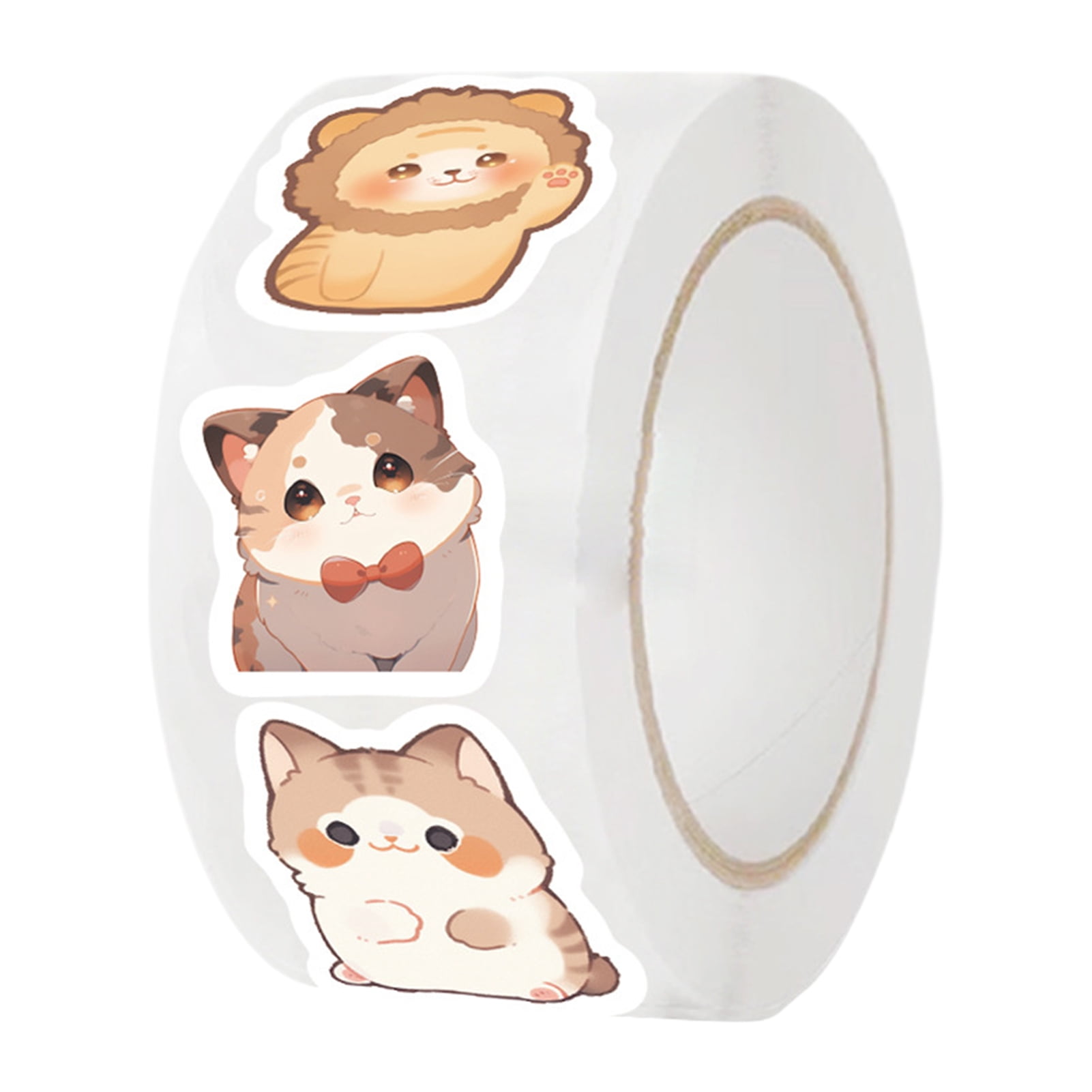 Cartoon Sticker Rolls，Kids Stickers Rolls Cartoon Cat Design 500 Pieces ...