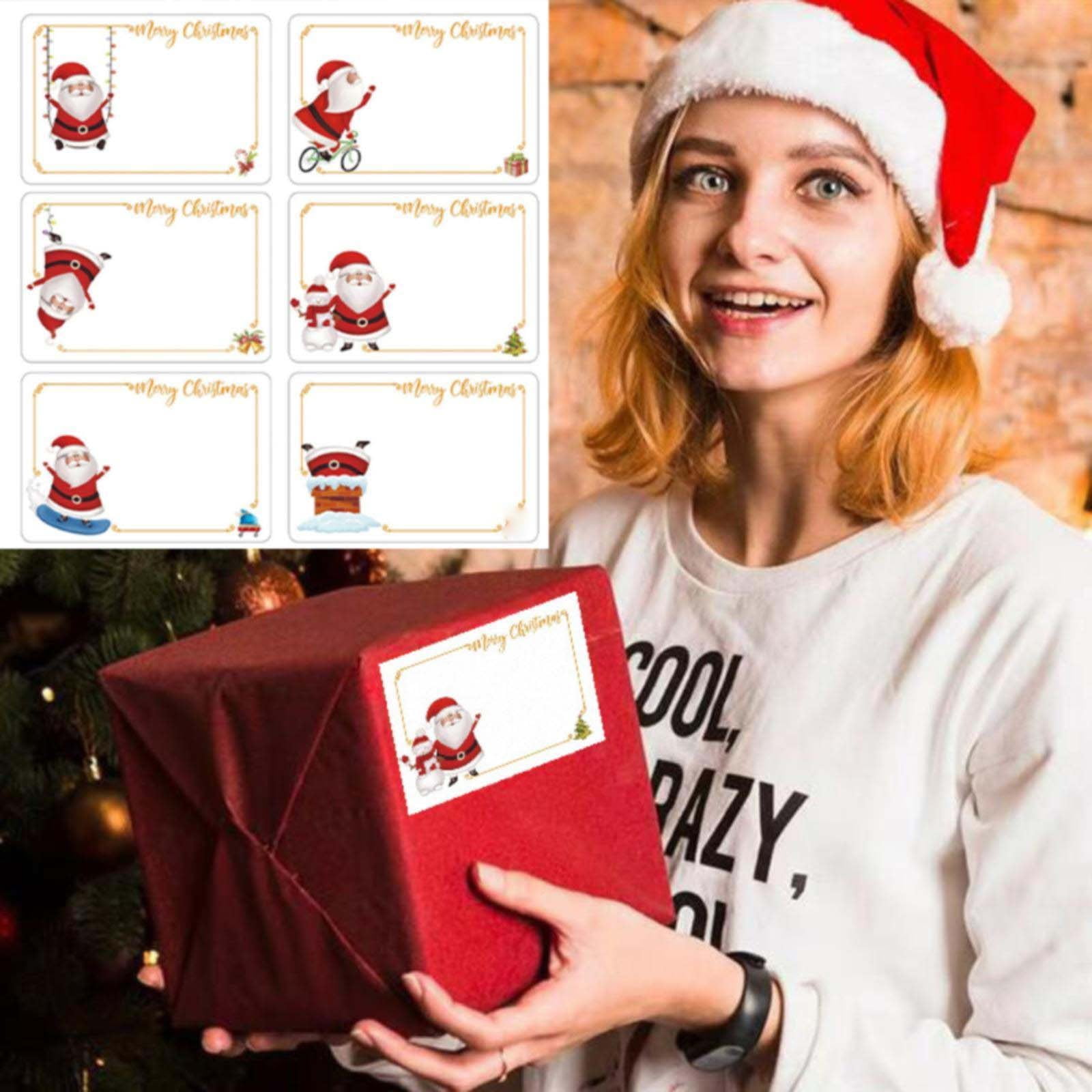 Cartoon Stickers,120pcs Christmas Labels Tags Stickers Adhesive Labels ...