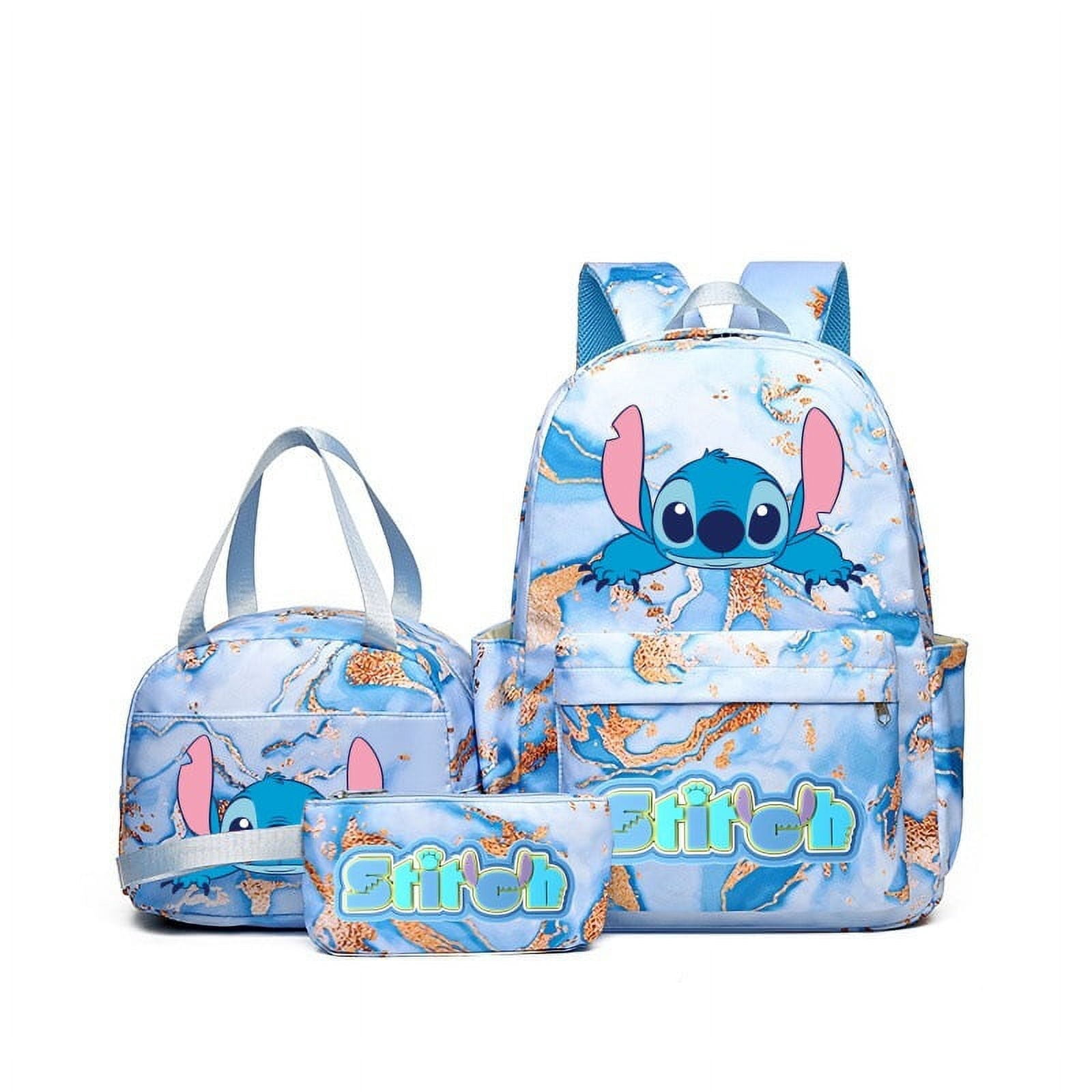 Cartoon Stitch 3-Piece Backpack Set - Lightweight Double Shoulder ...