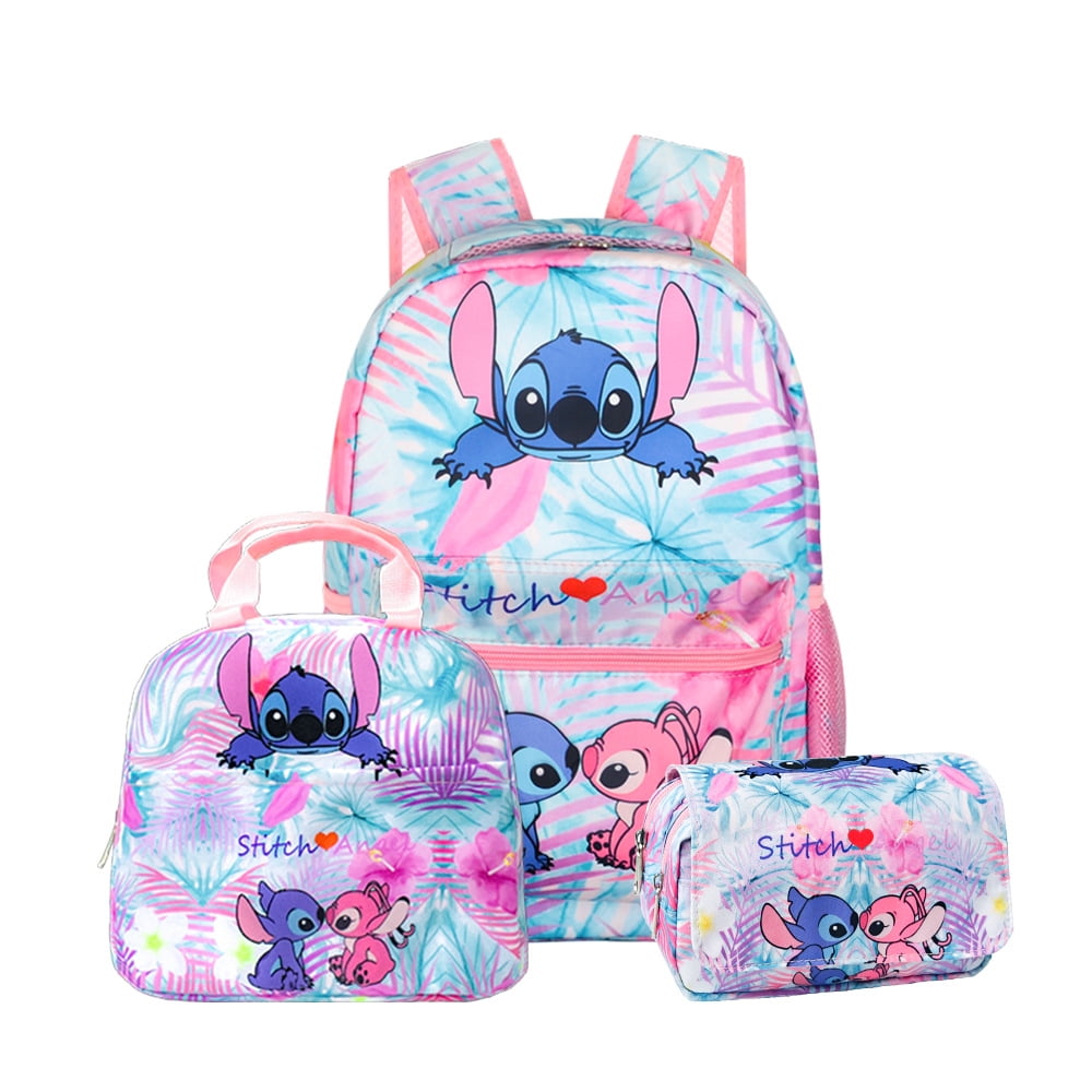 Cartoon Stitch Backpack — Cartoon Backpack, Lunch Bag, Pencil Case, 3 ...