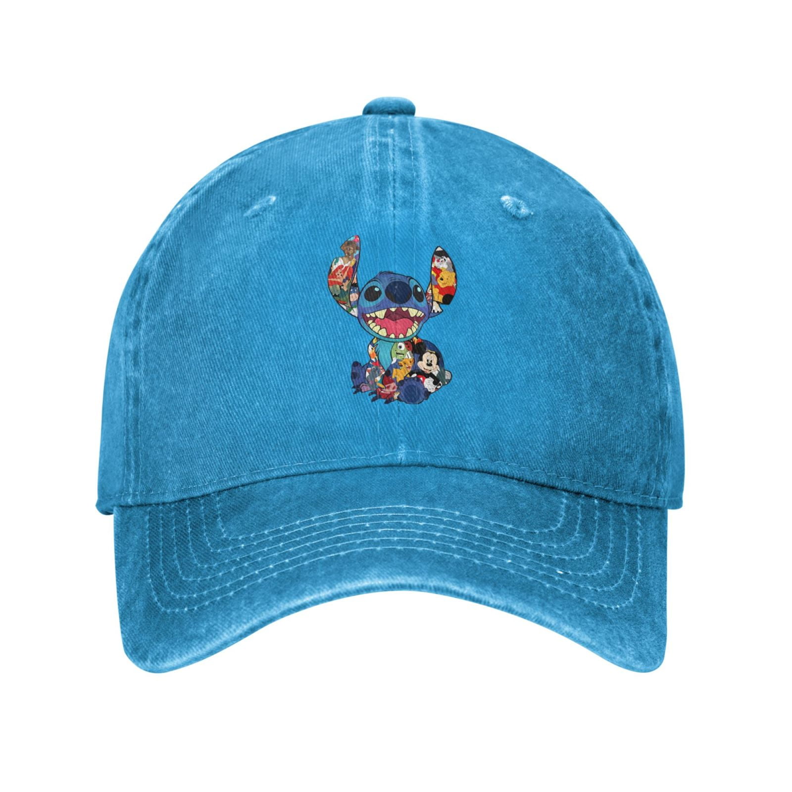 Cartoon Stitch Baseball Cap Adjustable Washed Denim Baseball Cap Casual ...