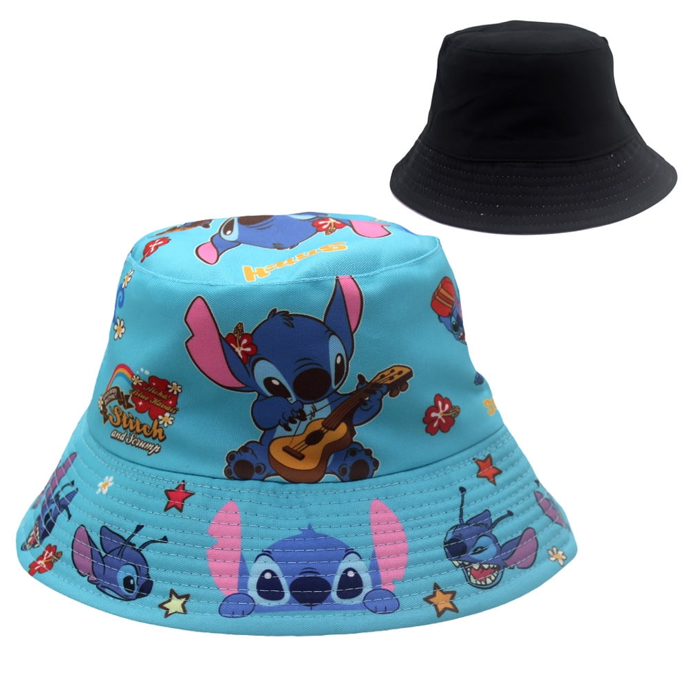 Cartoon Stitch Bucket Hats Unisex Cute Kuromi Hat Summer Travel Beach ...