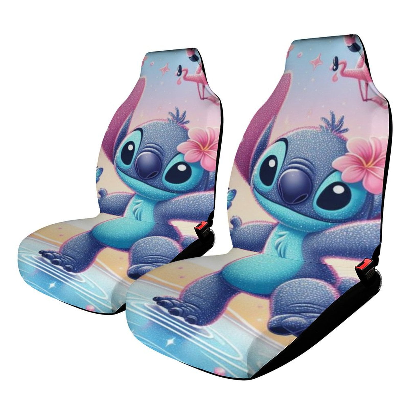 Cartoon Stitch Car Seat Covers Breathable Vehicle Front Bucket Seat ...