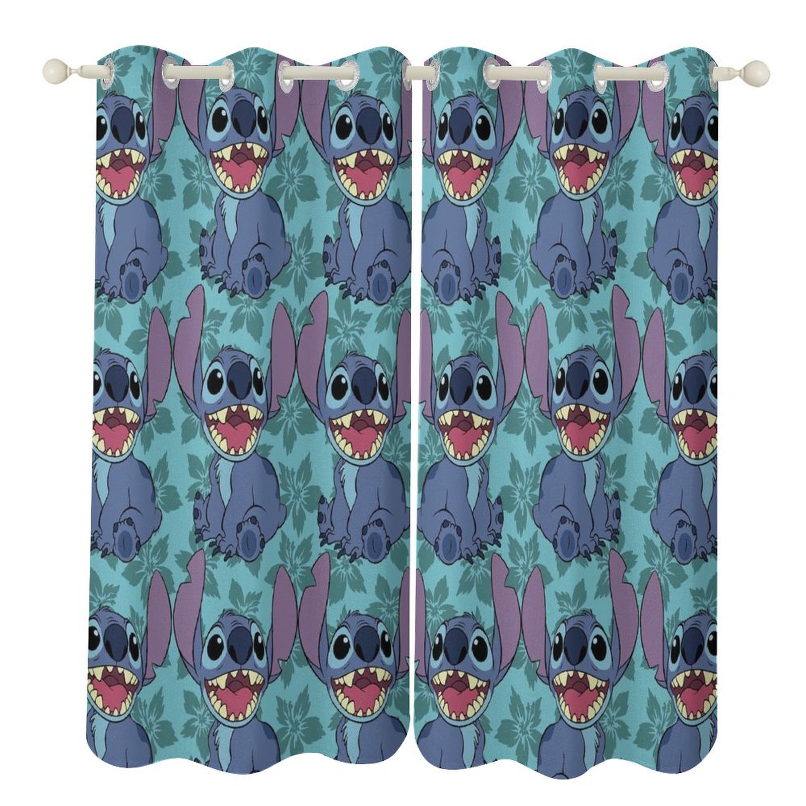 Cartoon Stitch Kids Curtains 52 X 72 Inch,Cartoon Blackout Curtains ...