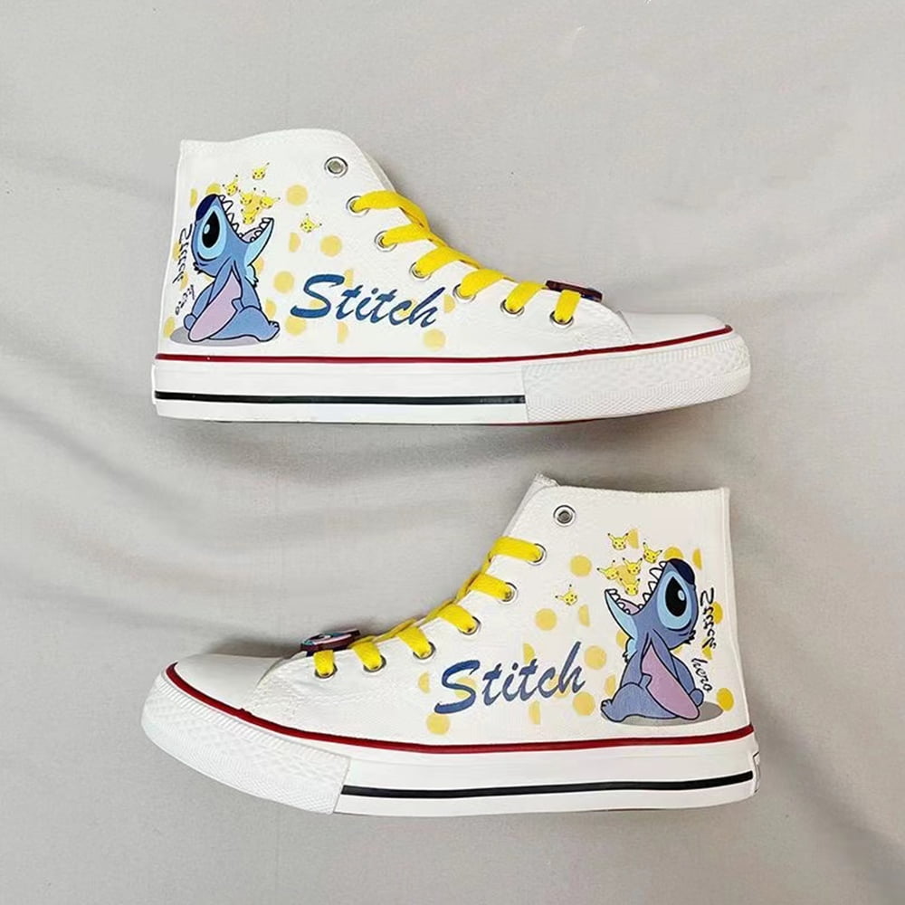 Cartoon Stitch Non-Silp High-Top Canvas Shoes | Aldult Teenager Casual ...