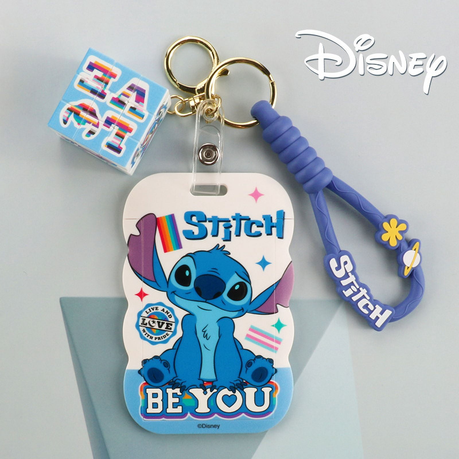 Cartoon Stitch Rubik's Cube Card Holder, Work Permit, Student Meal Card ...