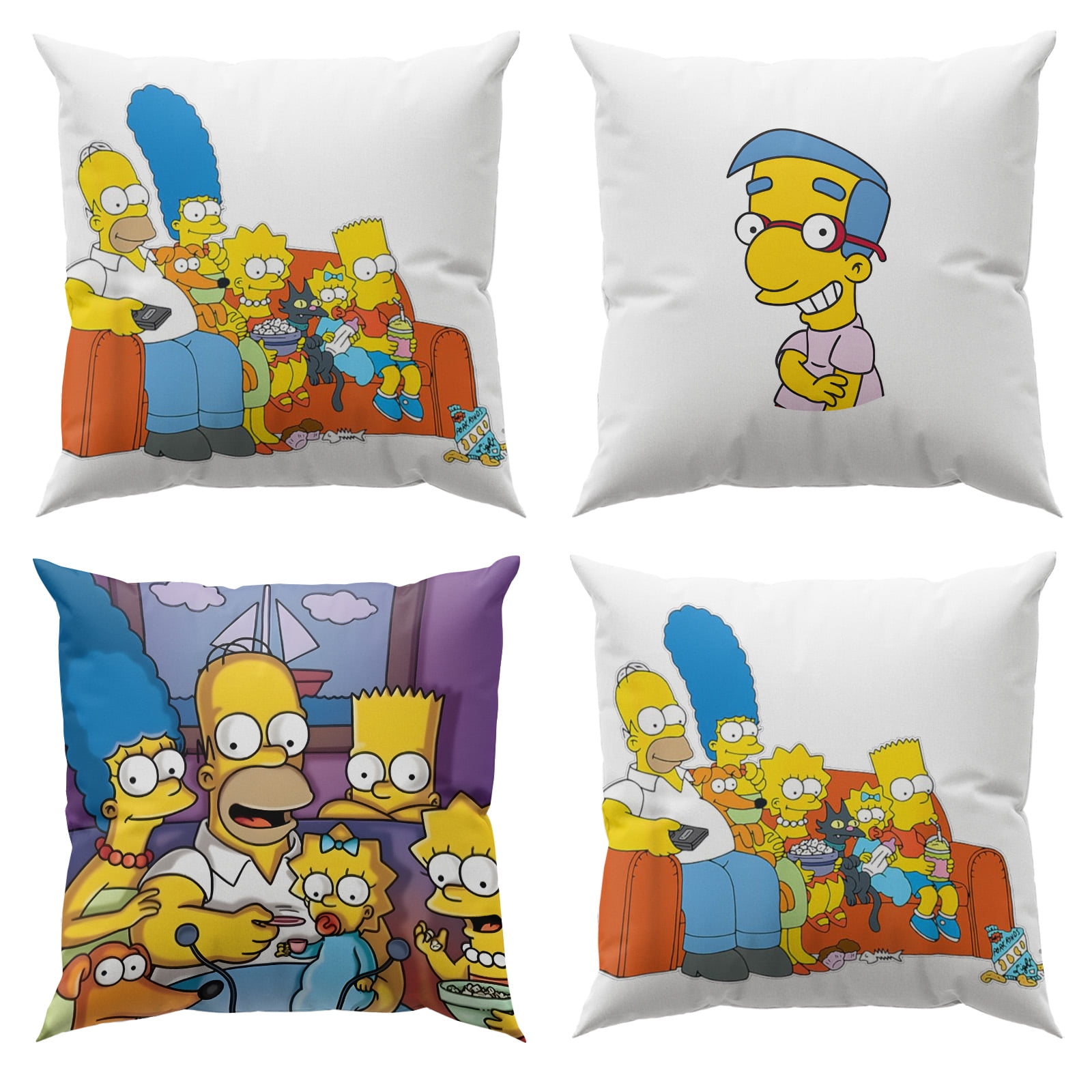 Cartoon Stitch Soft Pillow Cover Simpsons Decorative Square Throw ...