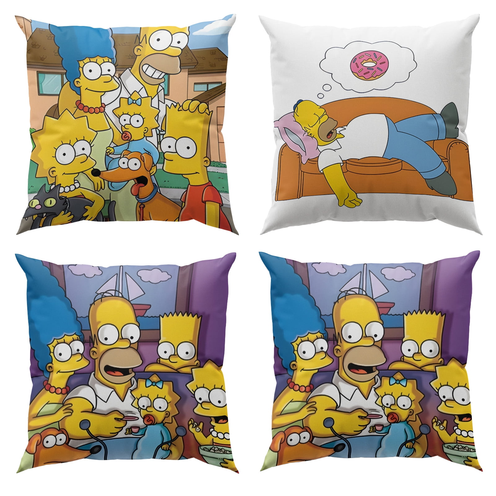 Cartoon Stitch Soft Pillow Cover Simpsons Decorative Square Throw ...