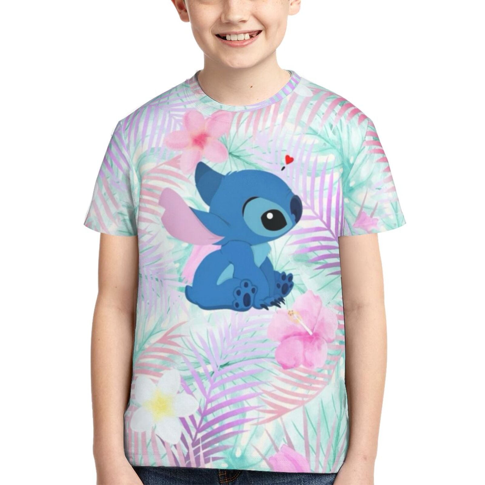 Cartoon Stitch T-Shirts 3D Printed Short Sleeve Tee Shirts Casual Tops ...