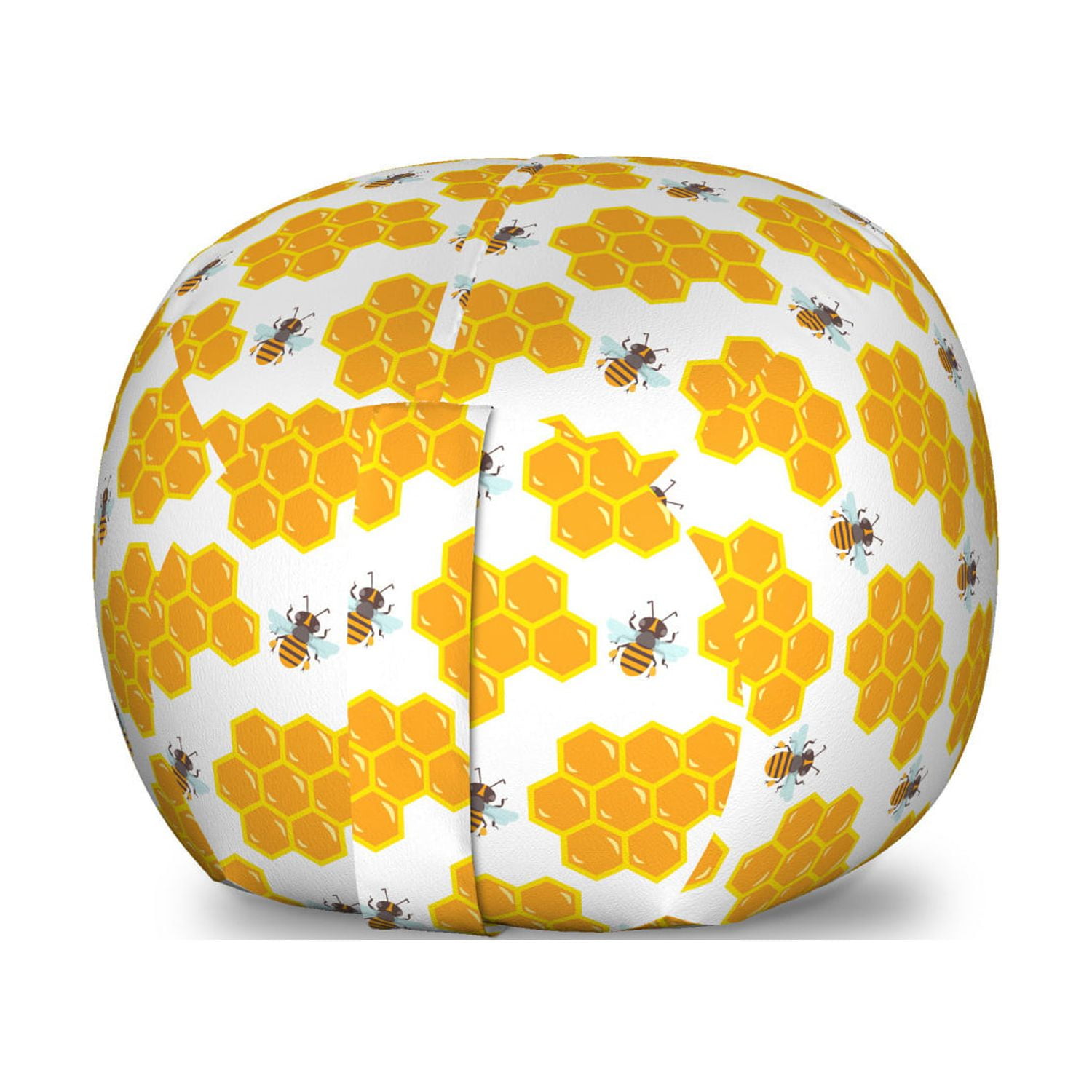 Cartoon Storage Toy Bag Chair, Bumble Bee Along Honey Comb Pattern ...