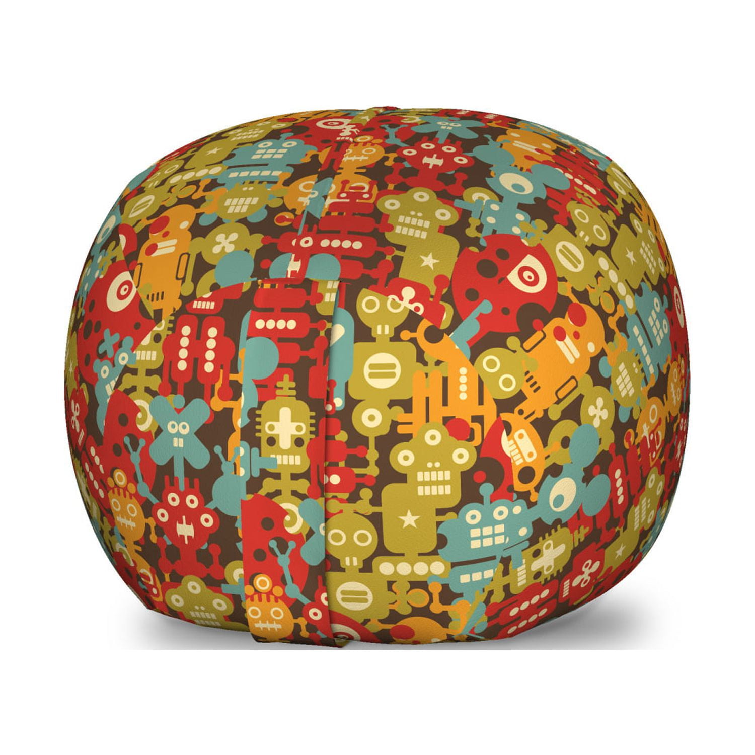 Cartoon Storage Toy Bag Chair, Colorful Robot Monsters Sci Fi Style ...