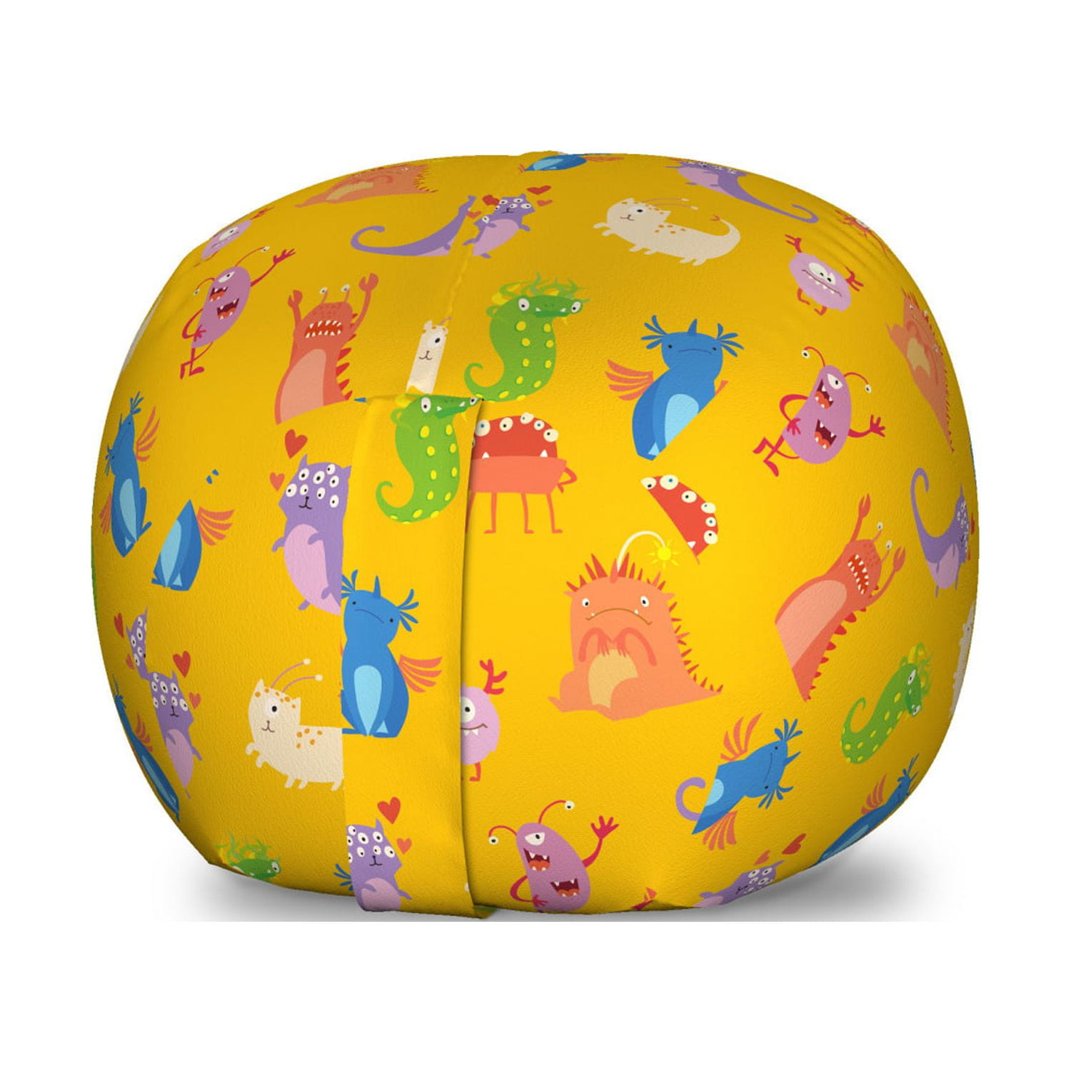 Cartoon Storage Toy Bag Chair, Repetitive Funny Monsters Fantasy ...