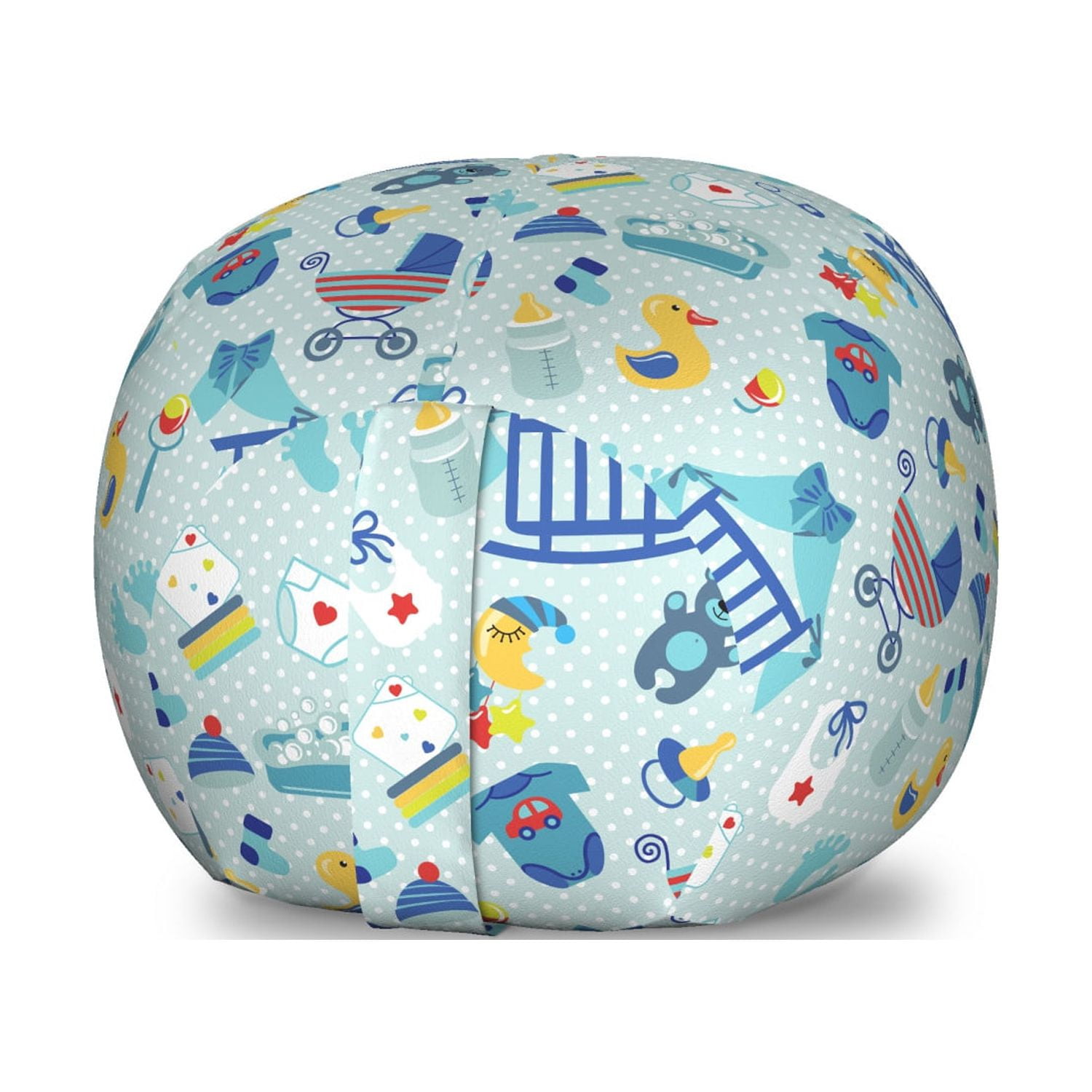 Cartoon Storage Toy Bag Chair, Sleep Crescent Moon Pacifier Star Polka ...