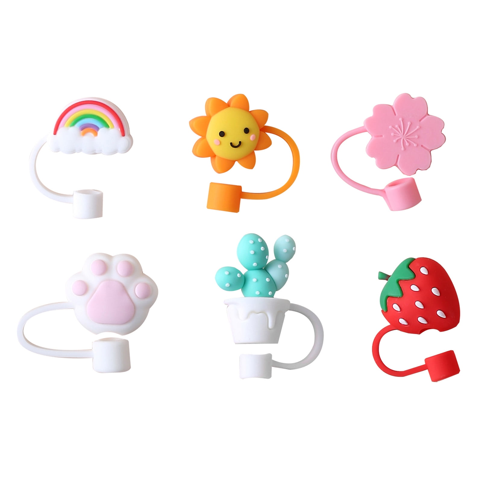 Cartoon Straw Dust Cap Universal Straw Dust Cap Silicone Straw Lids ...