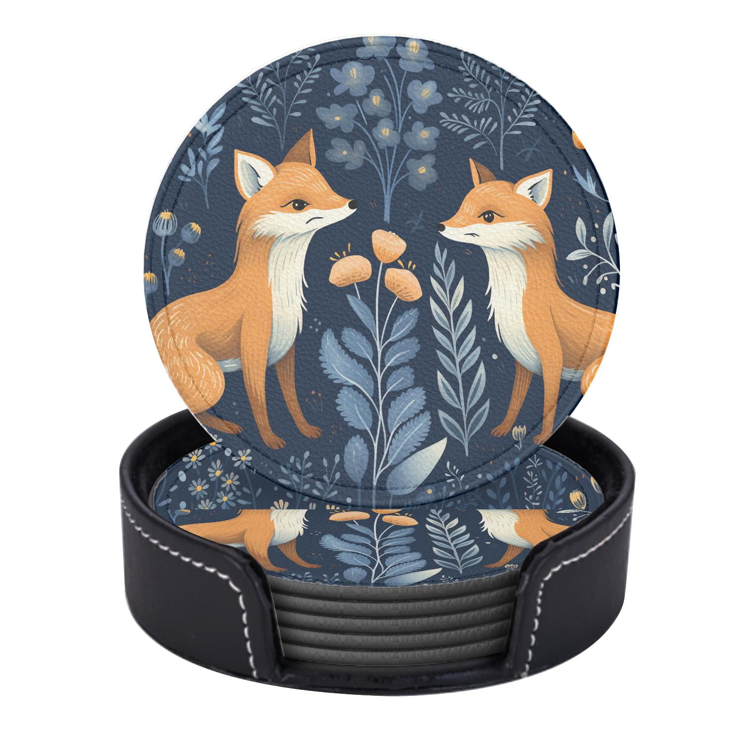 Cartoon Strawberry Bird Flower Floral Beautiful Waterproof Coasters Set ...