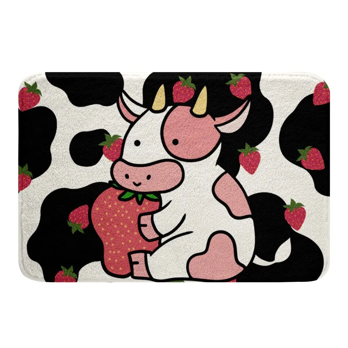 Cartoon Strawberry Milk Cow Large Rugs Home Living Rooms Bedroom r ...