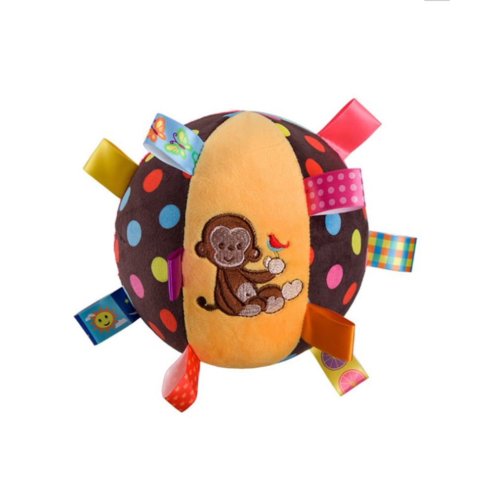 Cartoon Stuffed Animal Baby Plush Hand Rattle Toys for Newborn (Monkey ...